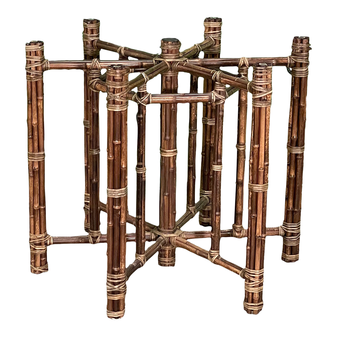 McGuire Bundled Bamboo Hexagonal Dining Table Base | Chairish