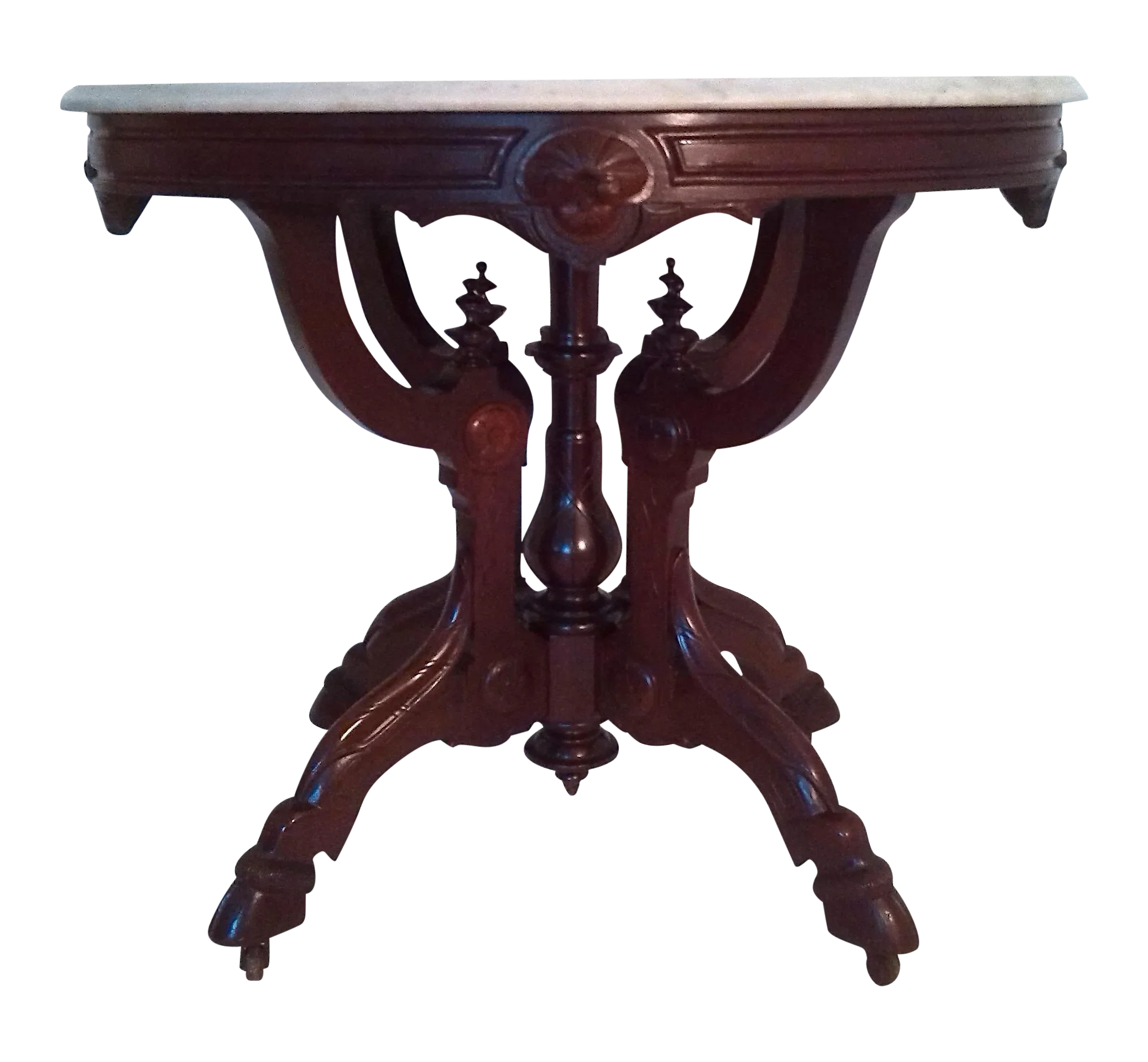 Antique Renaissance Revival Walnut Oval Occasional / Parlour Table ...