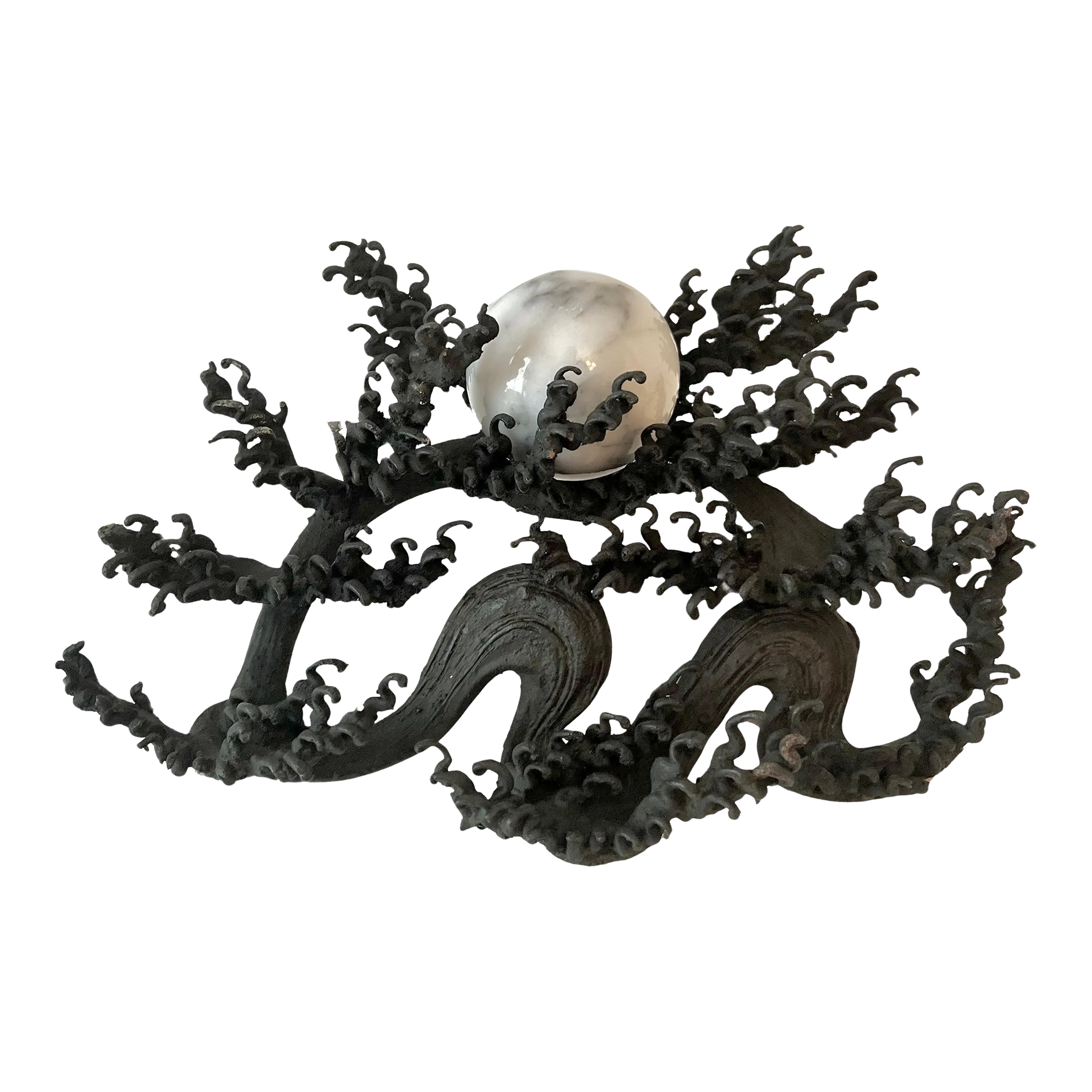 19th Century Signed Japanese Meiji Bronze Wave with Carrera Marble ...