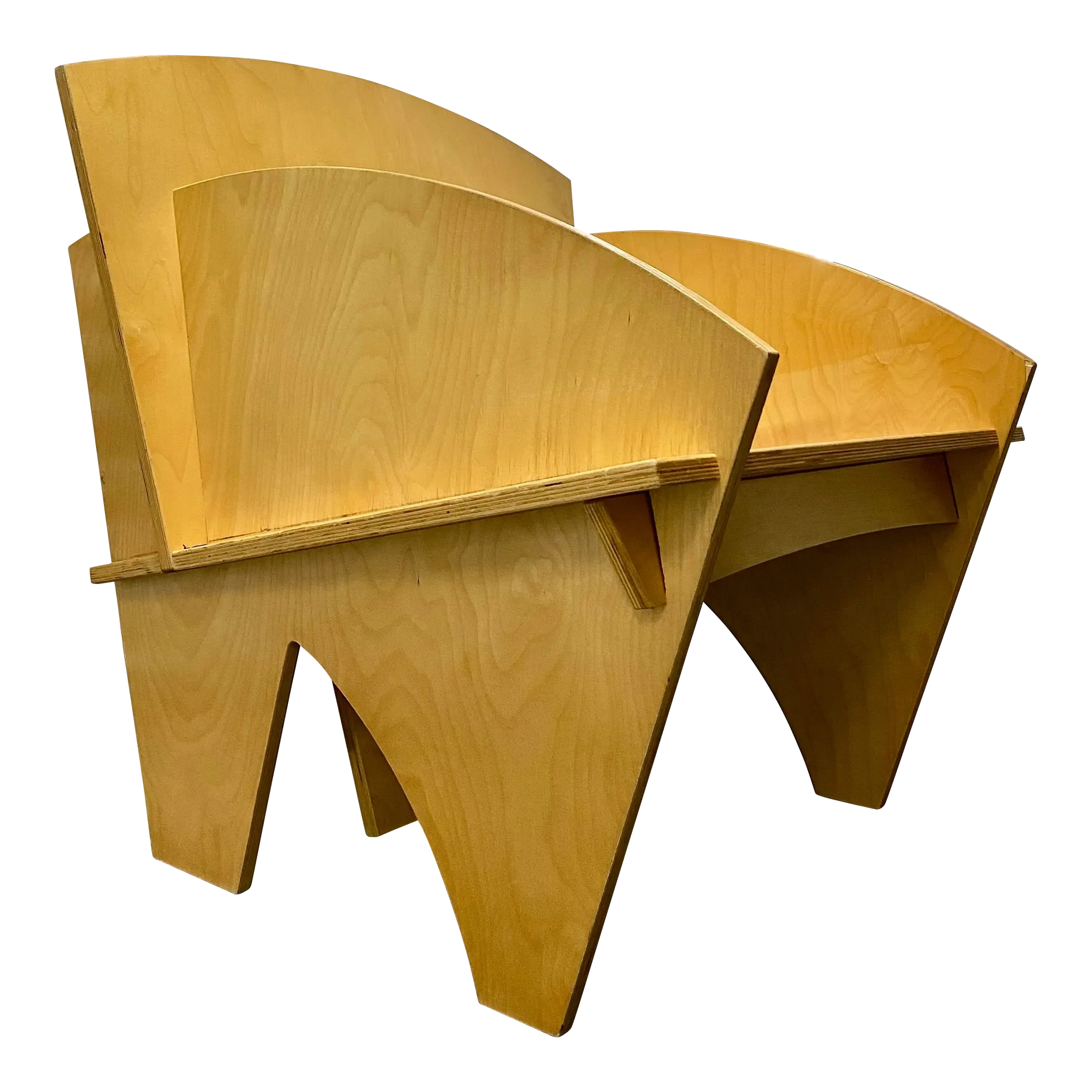 Minimalist Contemporary Plywood Puzzle Chair | Chairish