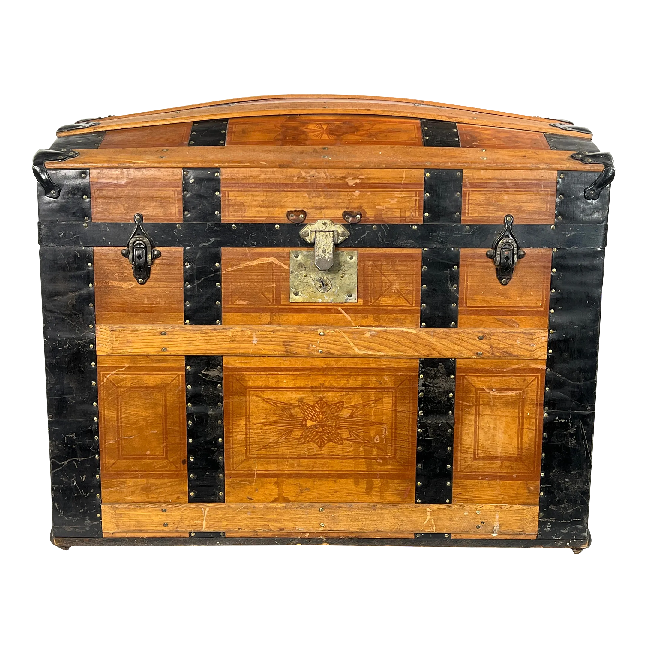 Antique 1800's Dome Top Steamer Trunk | Chairish