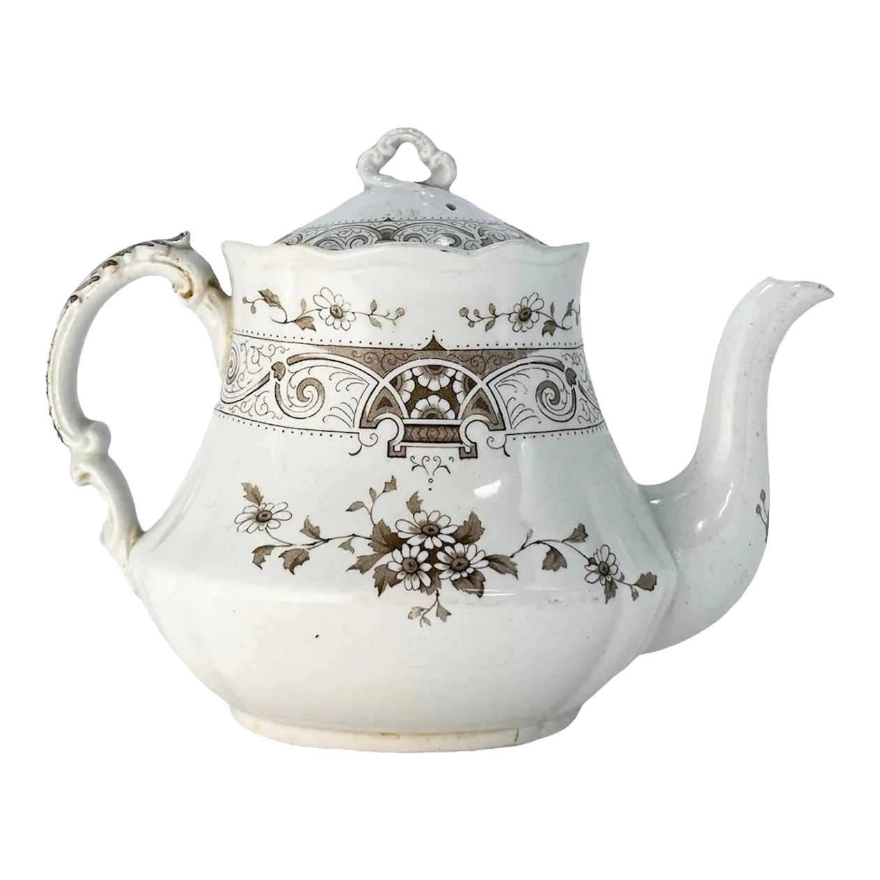 Late 19th Century English Porcelain Teapot by Henry Alcock | Chairish