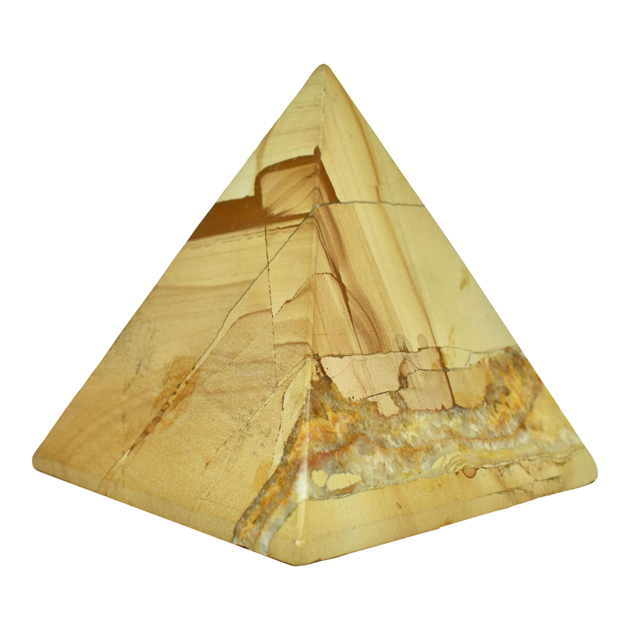 Mid 20th Century Solid Stone Pyramid Figure | Chairish