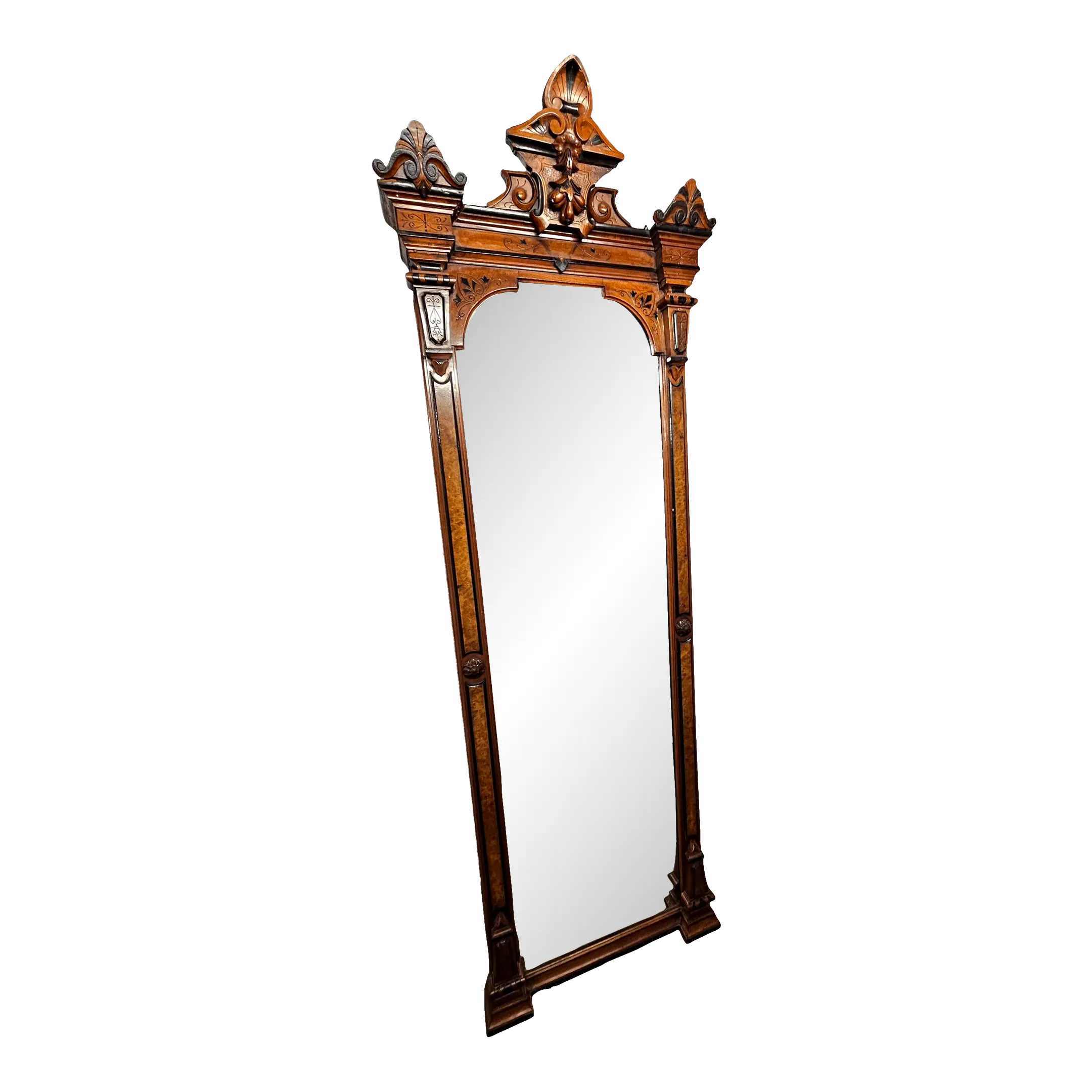 Antique 101" Tall Victorian Pier Mirror | Chairish
