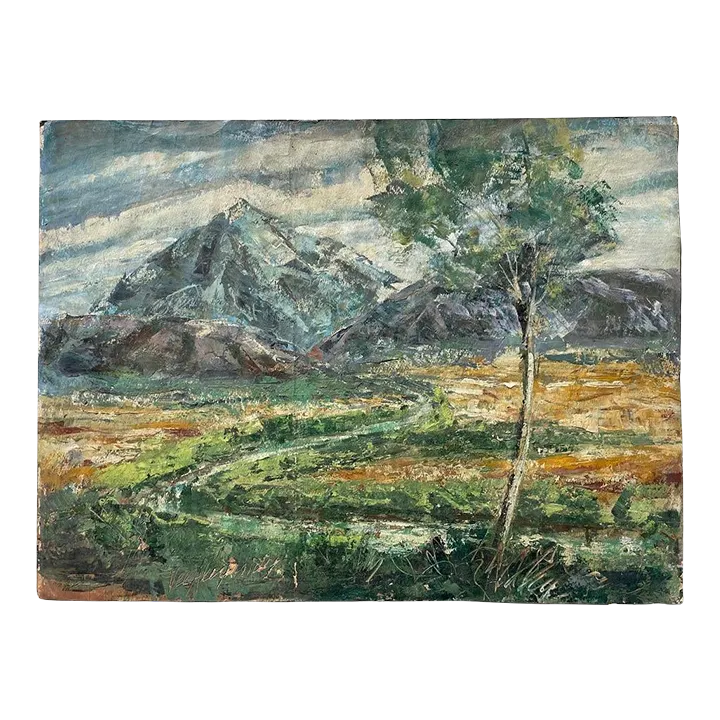 Vintage Landscape Painting by Vee Alexander | Chairish