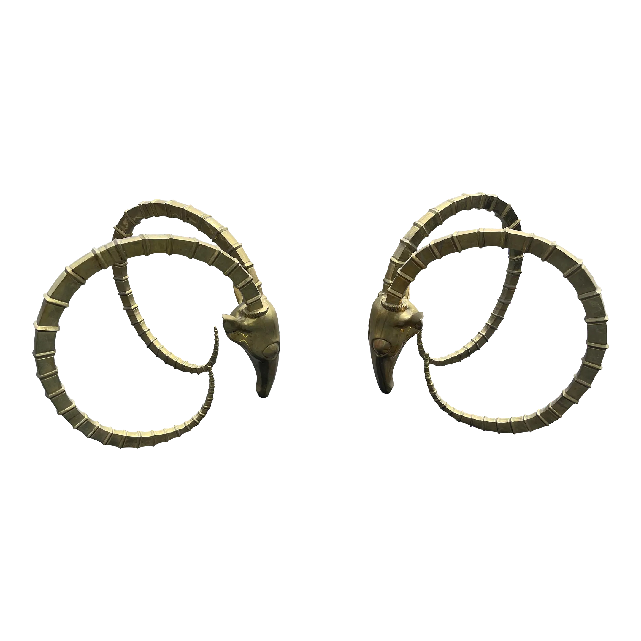 1970s Alain Chervet Brass Rams Head Table Bases - a Pair | Chairish