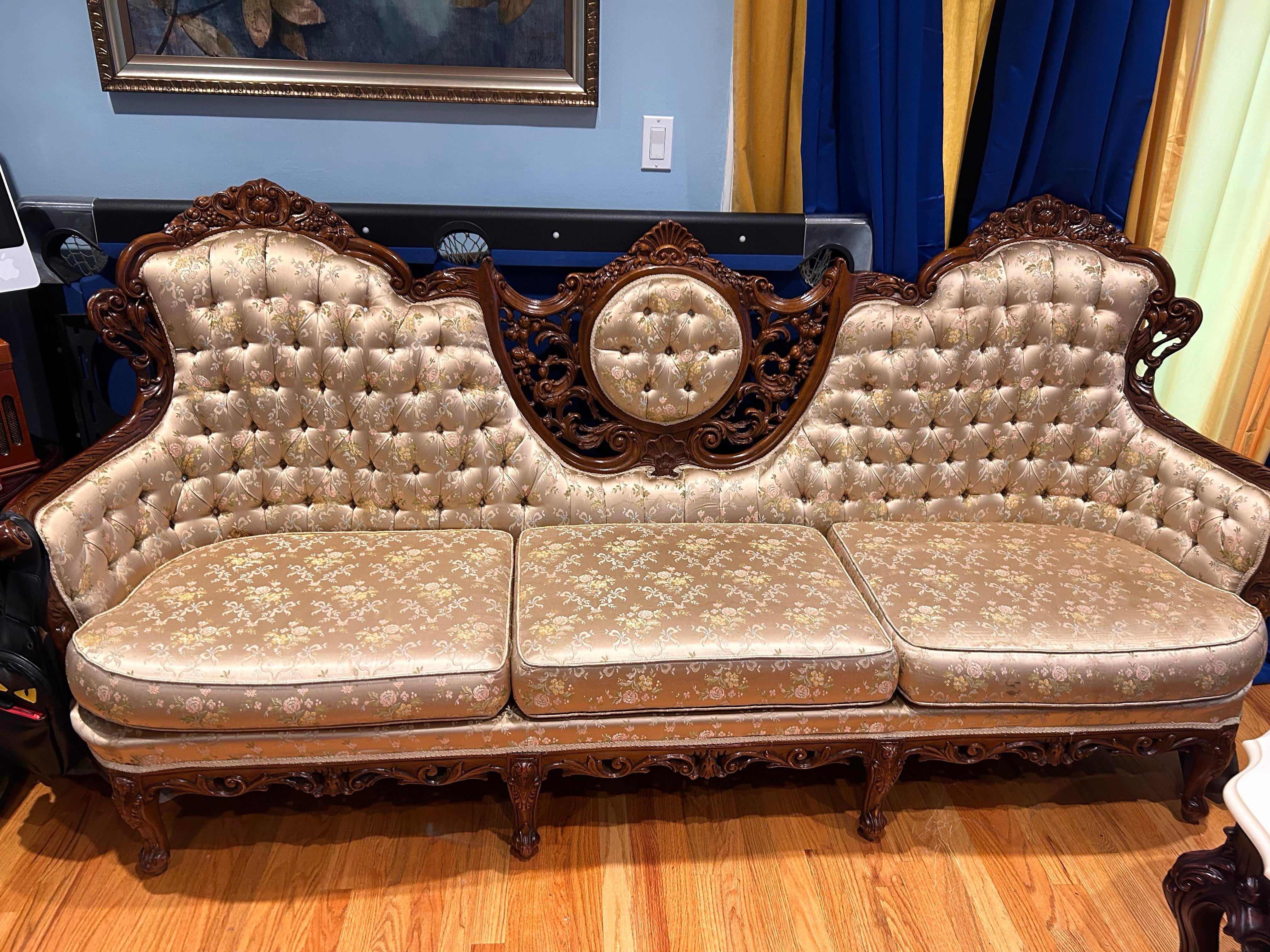1900s Kimball Furniture Victorian Couches Set 3 Pieces