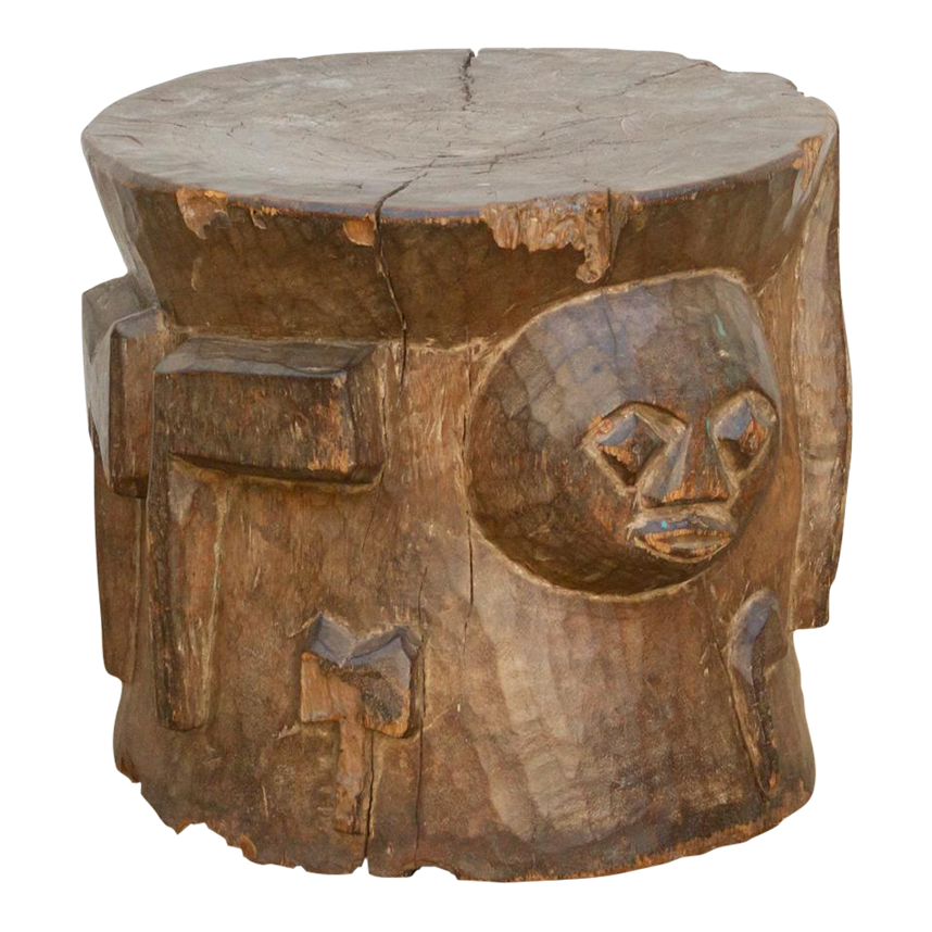 Antique Yoruba Ceremonial Pedestal Stool | Chairish