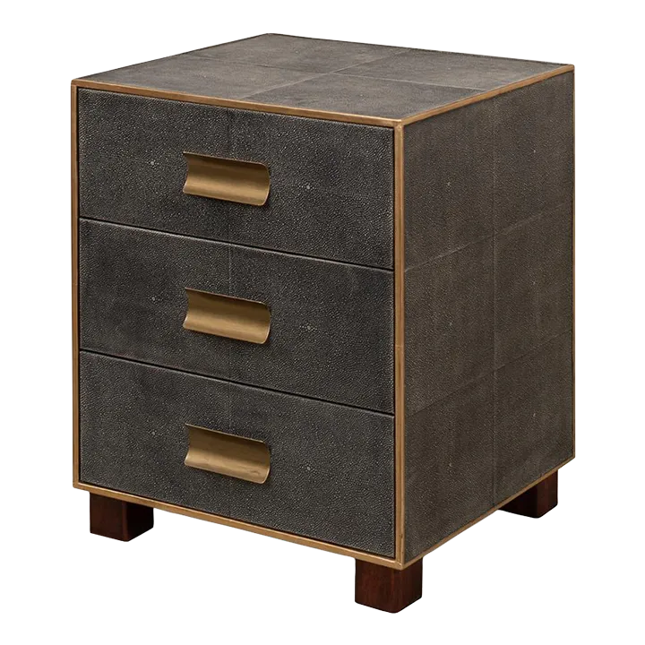 Mid Century Leather Side Table - Gray | Chairish