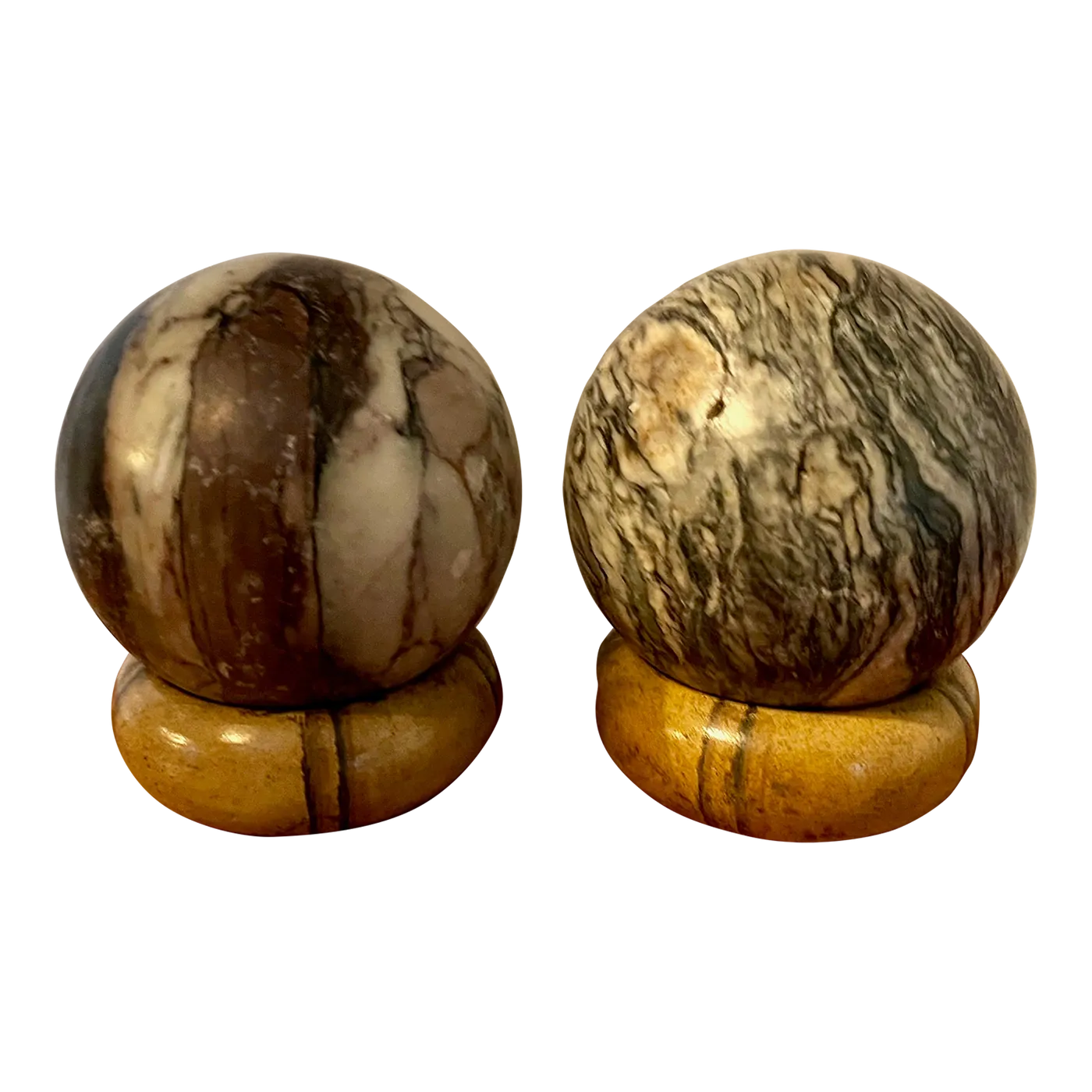 Antique 19th Century French Grand Tour Carved Hard Stone Marble Spheres ...