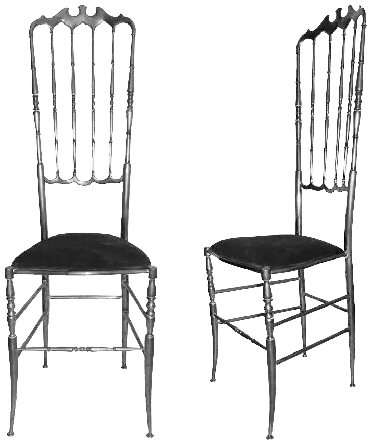 Vintage Eight Nickel-Plated Chiavari Chairs | Chairish
