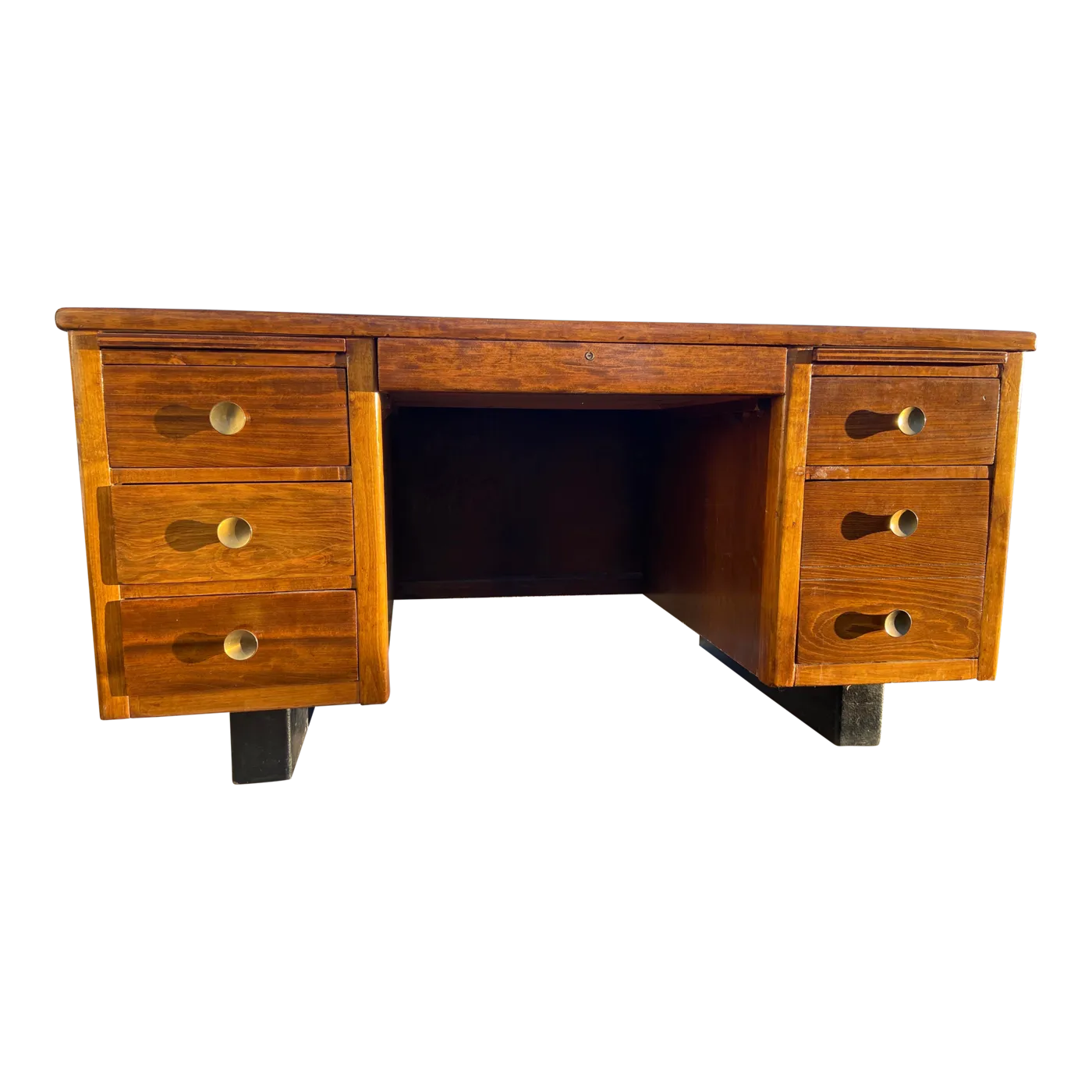 1970s Vintage Mid Century Modern Wooden Desk | Chairish