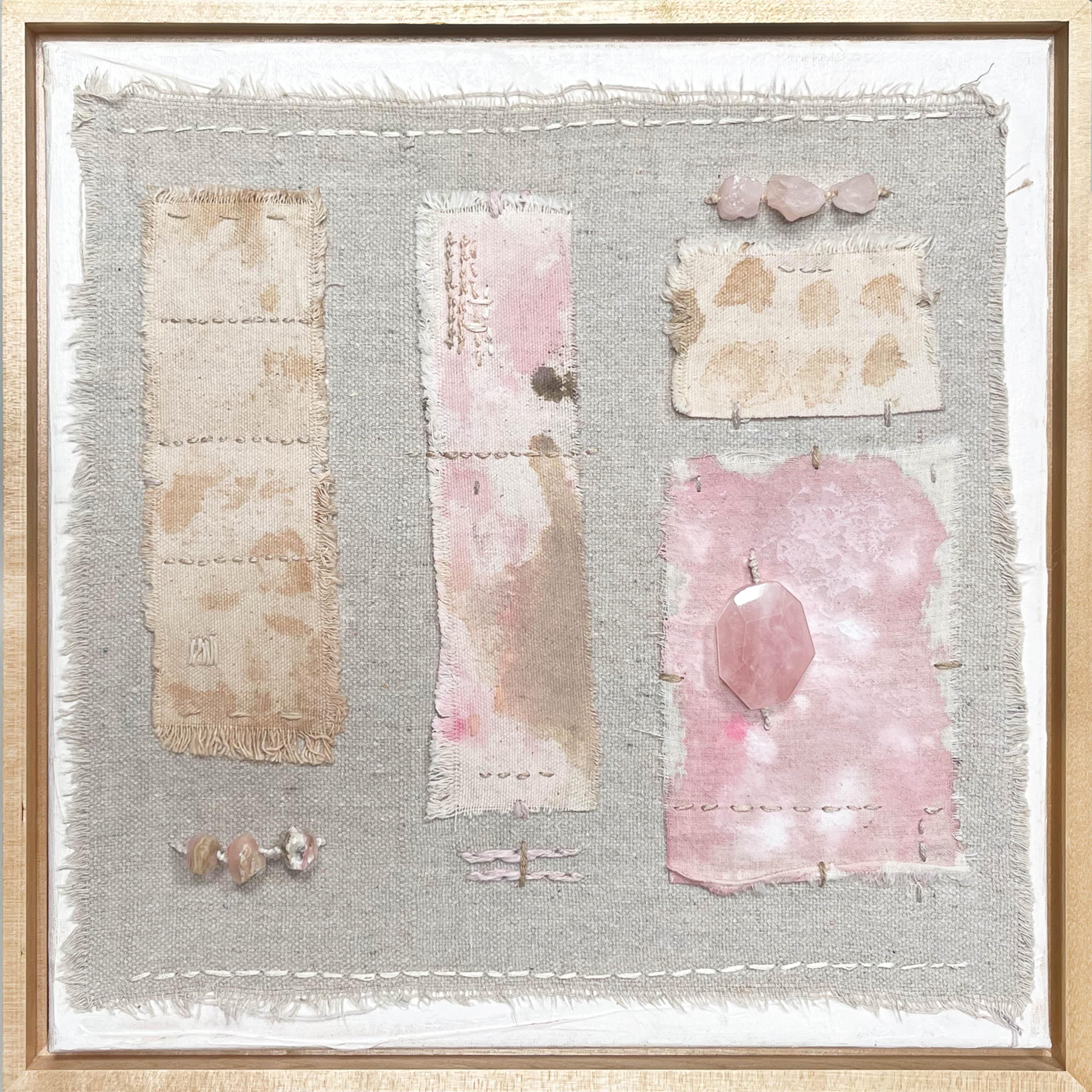 Unconditional; Mixed Media Textile With Semi Precious Stones, Framed ...