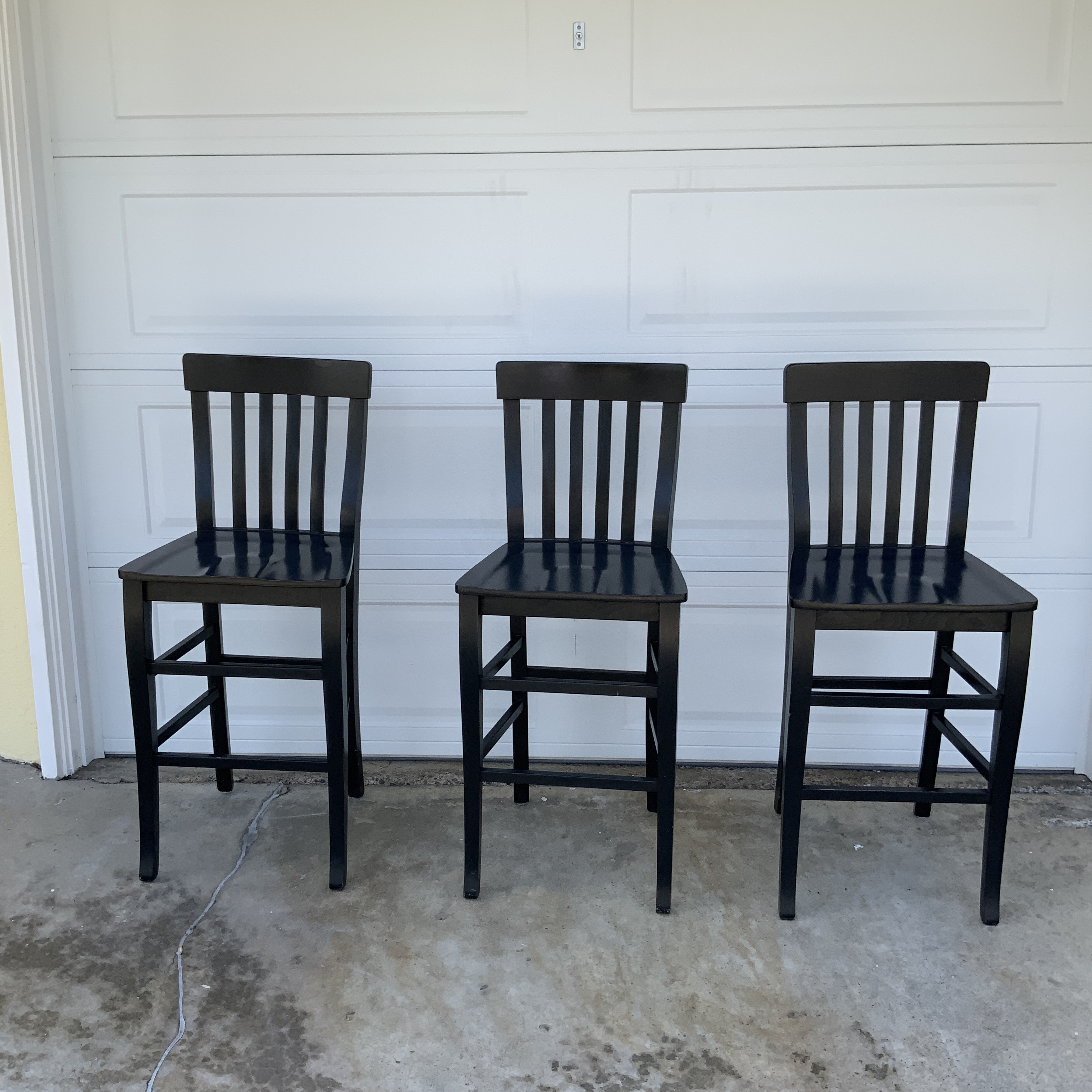 Pottery Barn Black Wooden Bar Stool