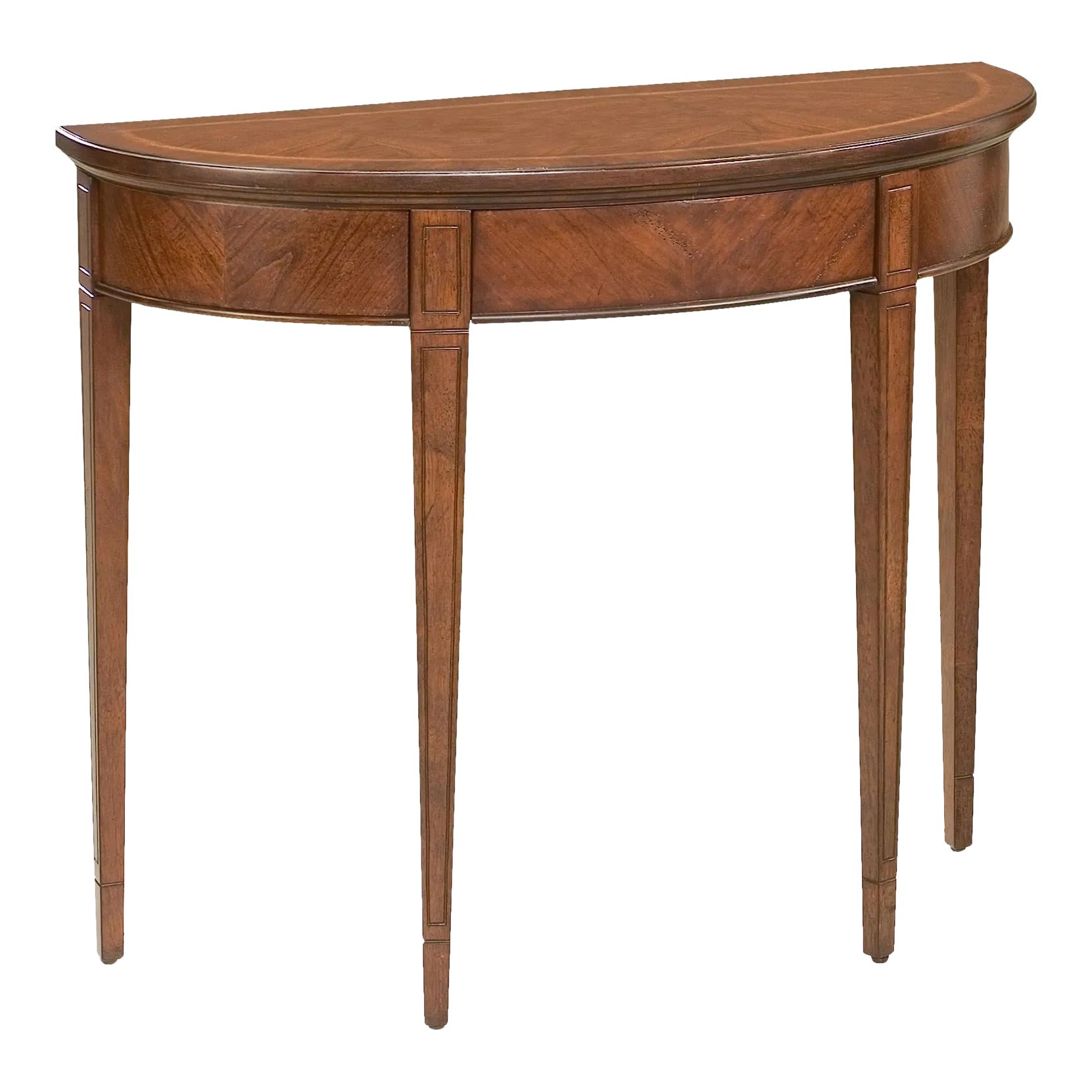 Hampton Demilune Console Table, Cherry Brown | Chairish
