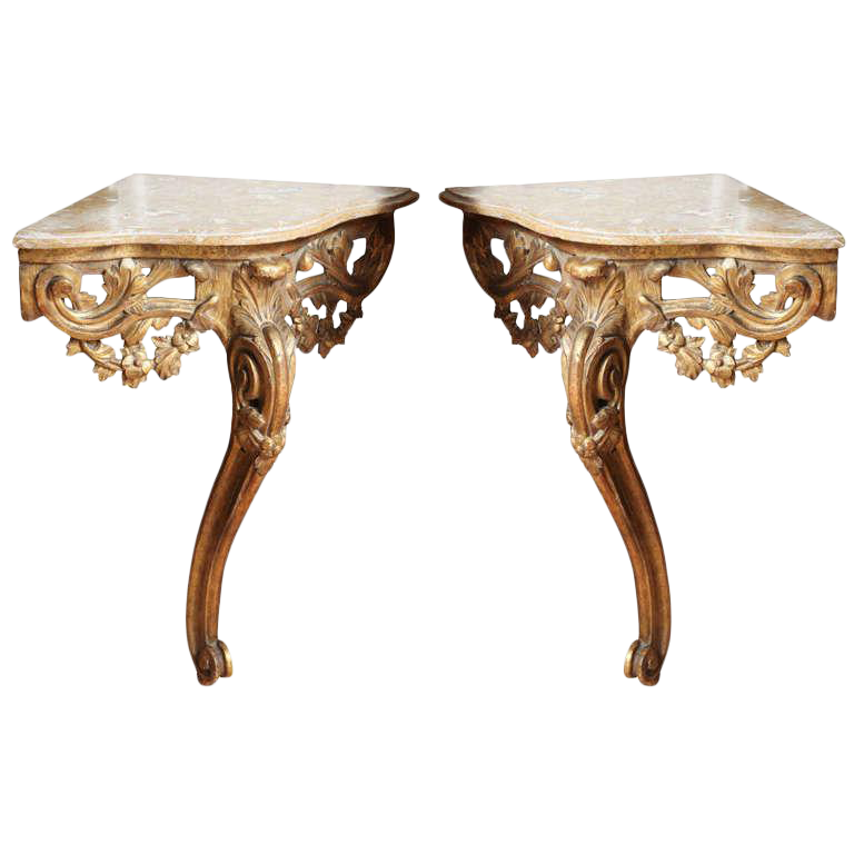 Corner Console Tables - a Pair | Chairish