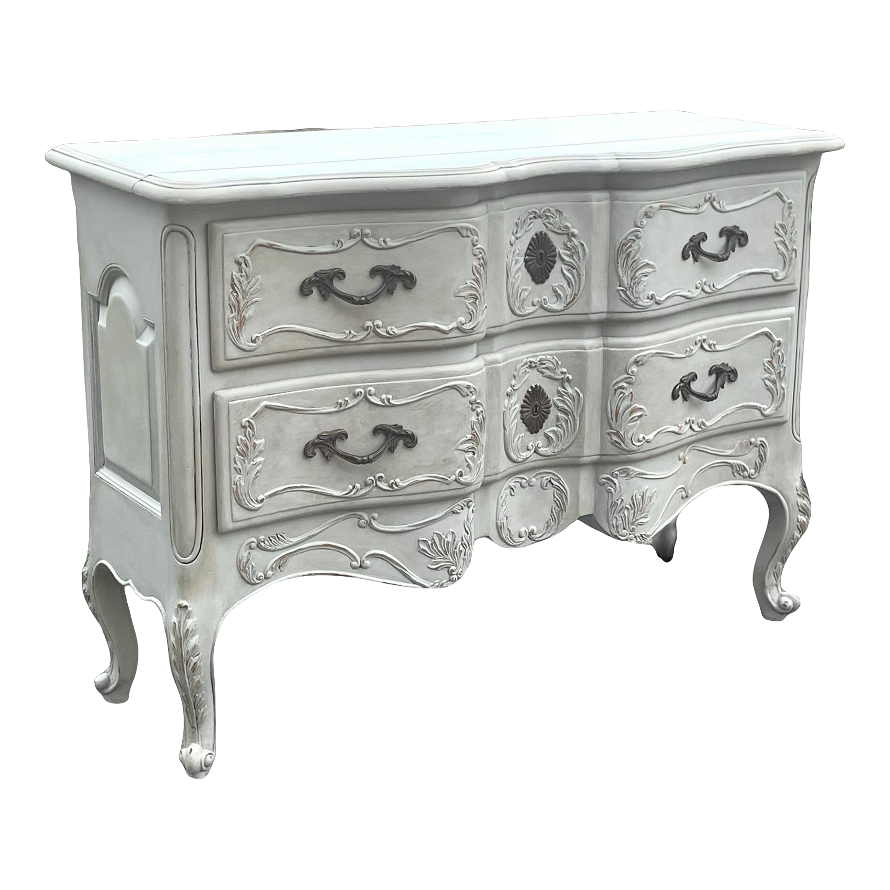 1970s Restored Vintage French Louis XV Style Painted Blue Commode ...