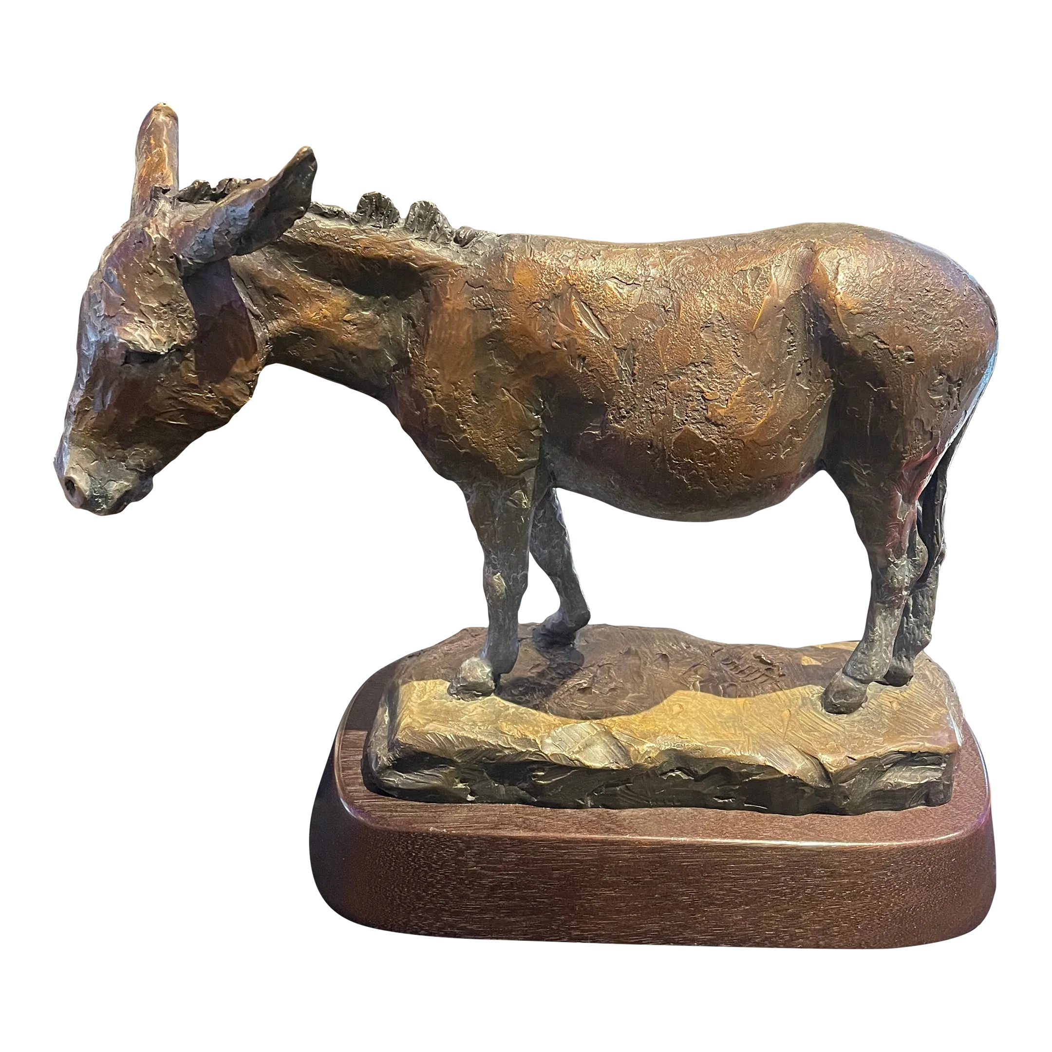1990s Original Signed and Numbered Bronze Donkey Sculpture by Adryanna ...