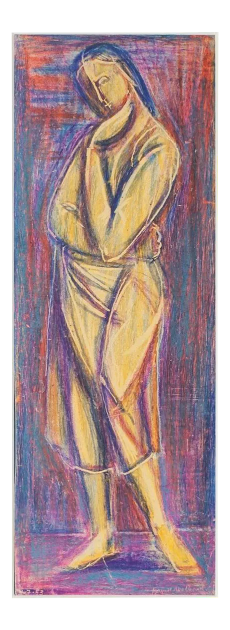 Woman Figure - Original Oil Pastel Drawing by D. Milhaud - 1932 1932 ...