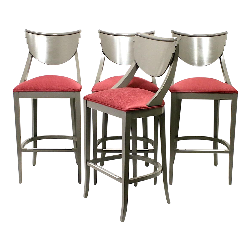 Pietro Costantini Gun Metal Grey Retro Design Italian Bar Stools, Set ...