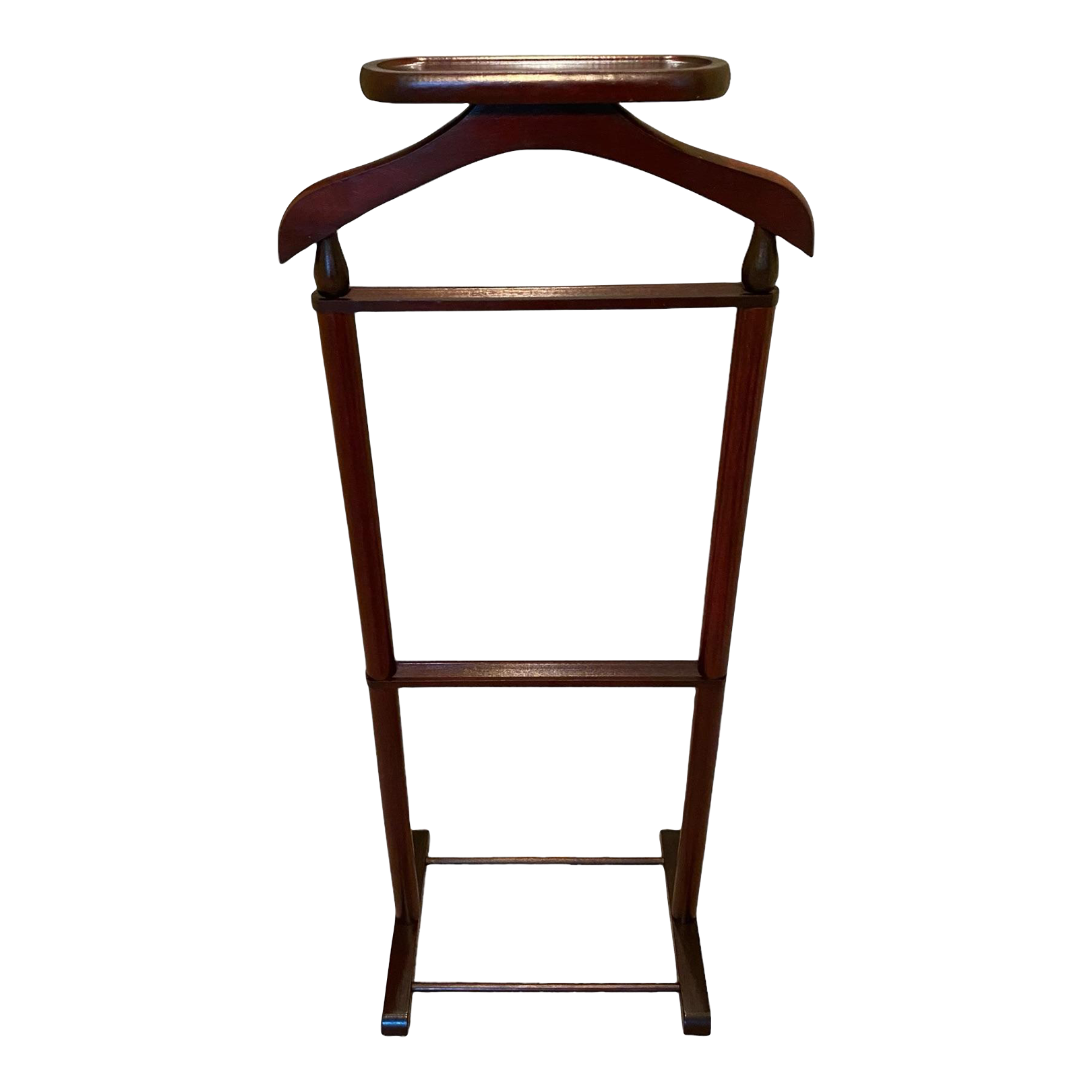 1970s Mahogany Solid Wood Valet Stand | Chairish