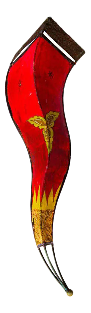 Large African Tribal Art Parchment Wall Shade Sconce | Chairish