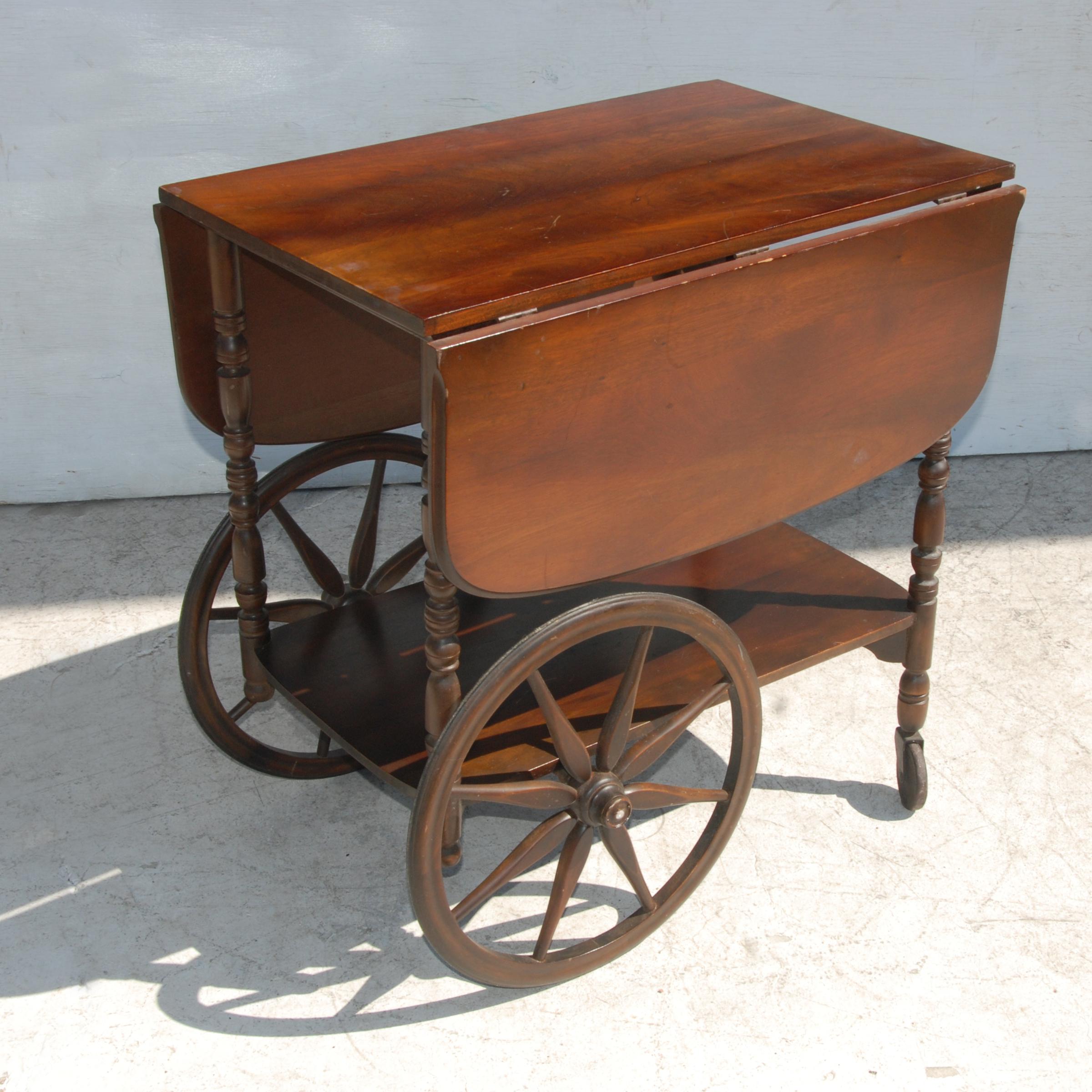 Antique drop leaf table cart store