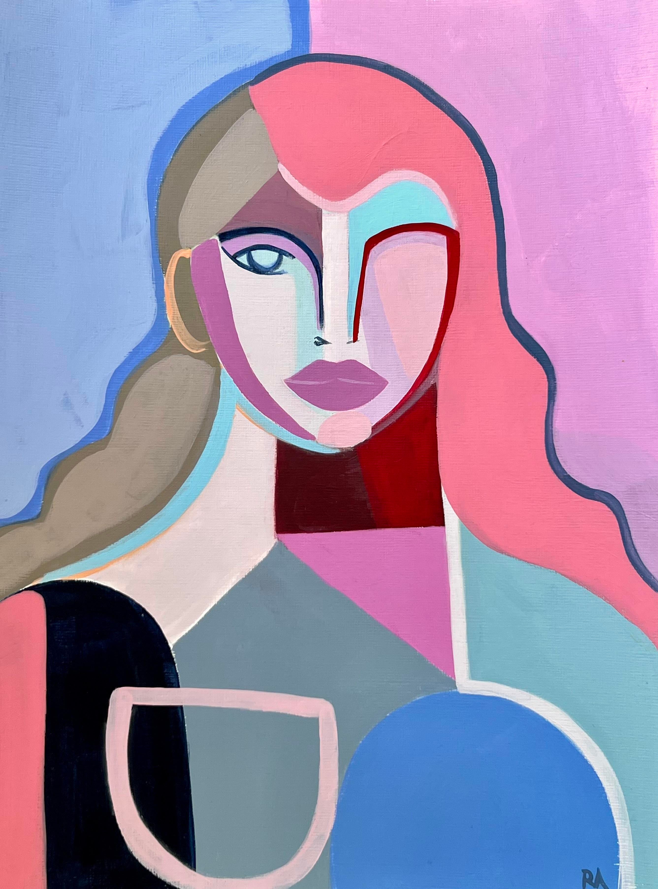“Electra” Contemporary Abstract Portrait Painting by Rebecca Adler ...