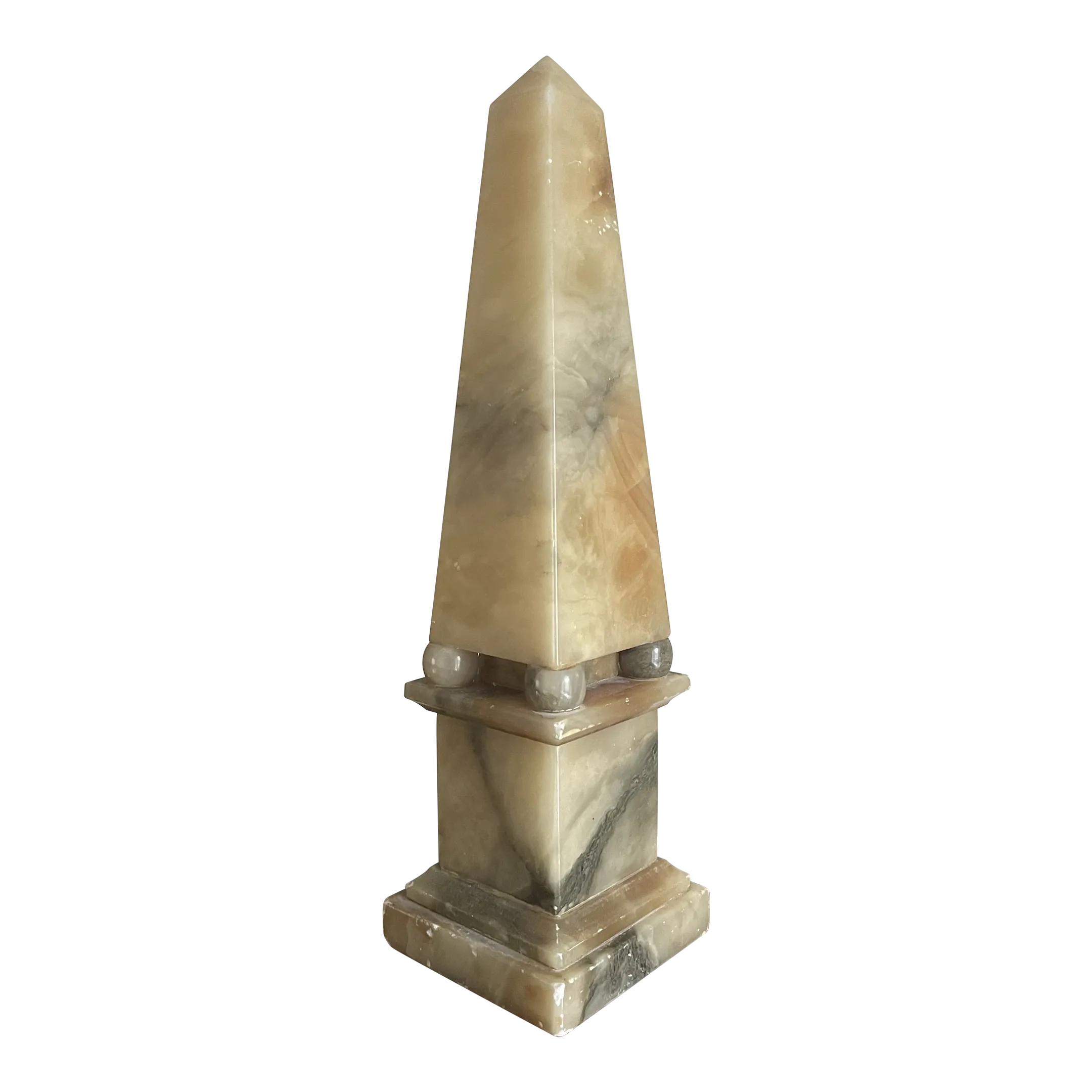Mid 20th Century Alabaster Obelisk | Chairish