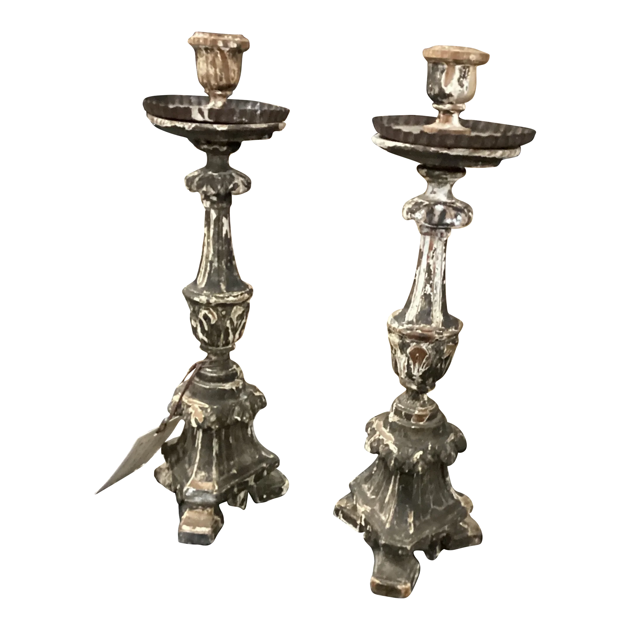 Pair of Late 19th Century Petite Italian Candlesticks | Chairish