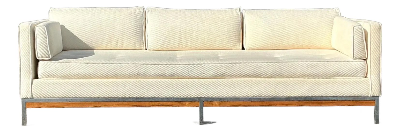 Vintage Mid-Century Modern Chrome Band Sofa | Chairish