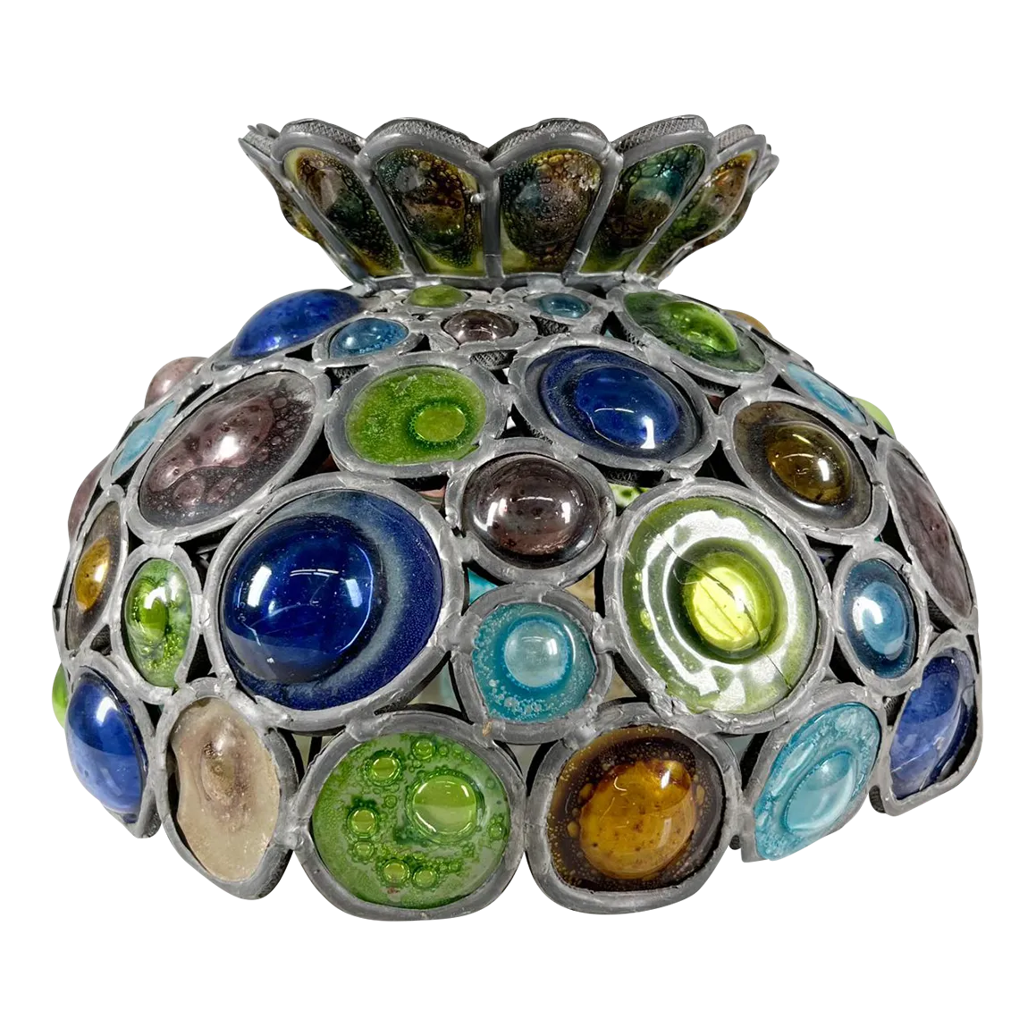 1970s Felipe Delfinger Feders Handcrafted Art Glass Lamp Shade Mexico ...