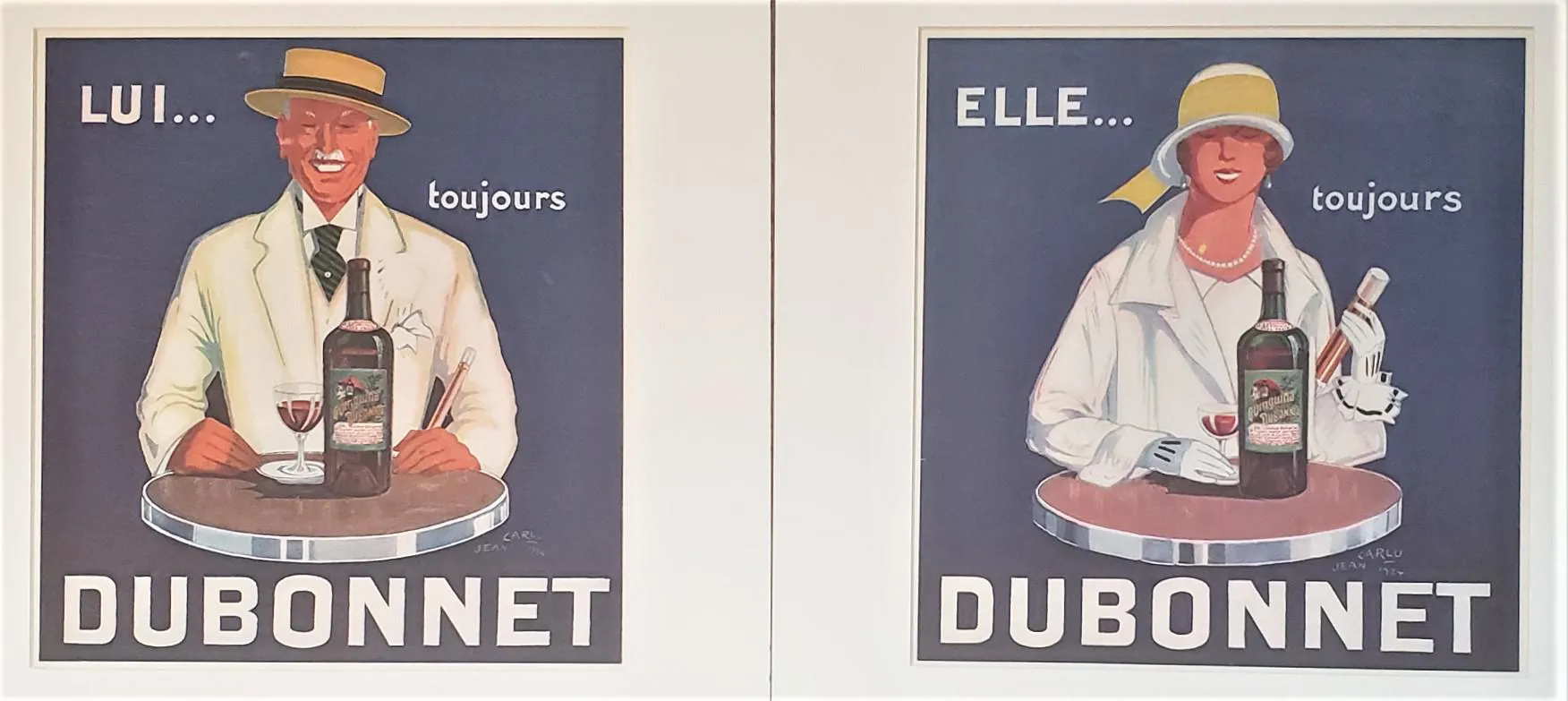 1924 Rair PAIR-Dubonnet Print-By Jean Carlu, Matted | Chairish