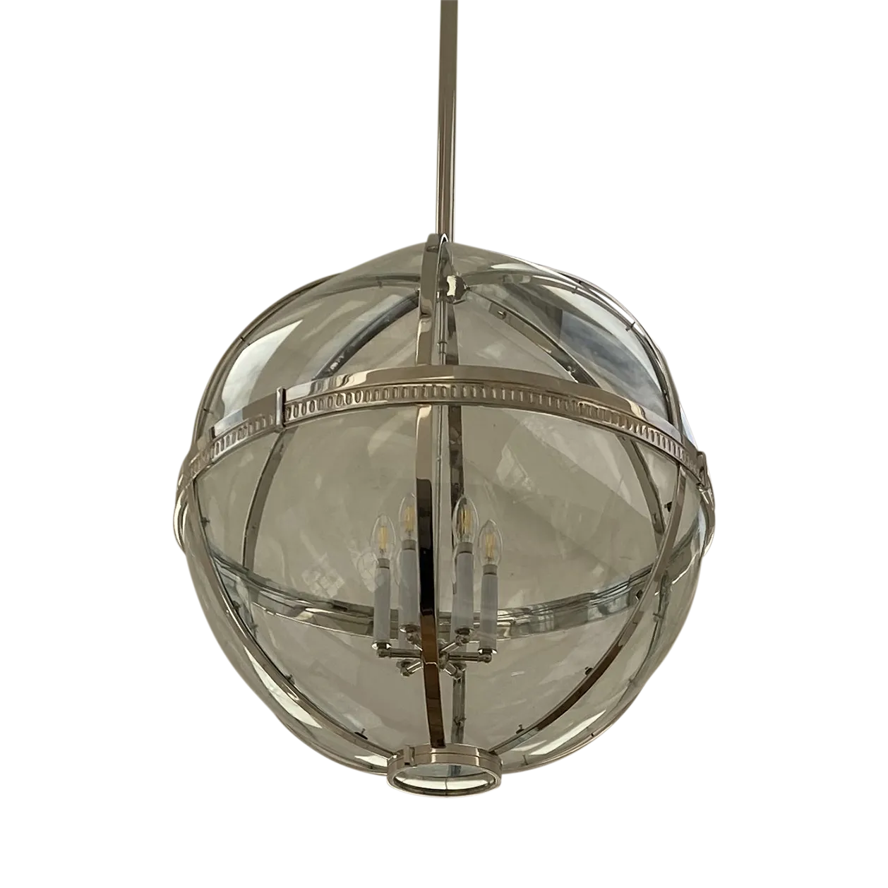 1940’s French Silver Plated Sphere Light Fixture | Chairish
