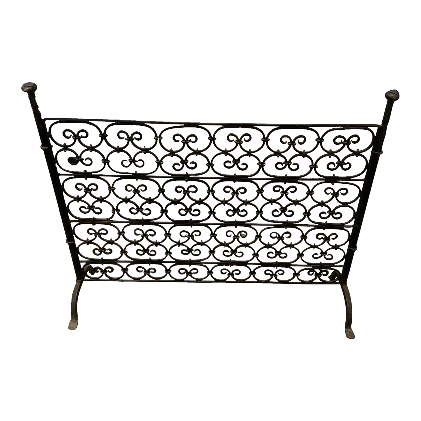 Vintage Wrought Iron Fire Screen Samuel Yellin Style | Chairish