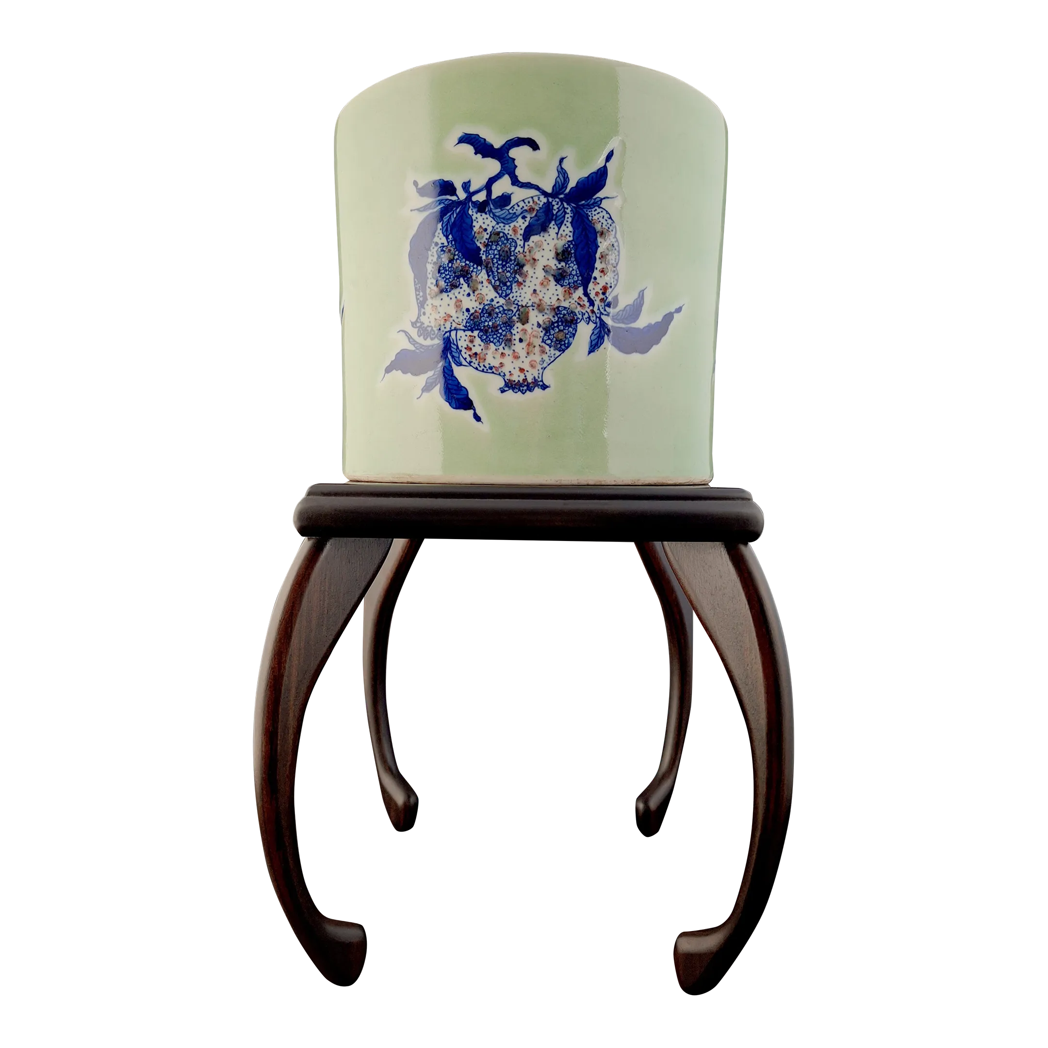 Chinese Porcelain Pomegranate Reward Bitong | Chairish
