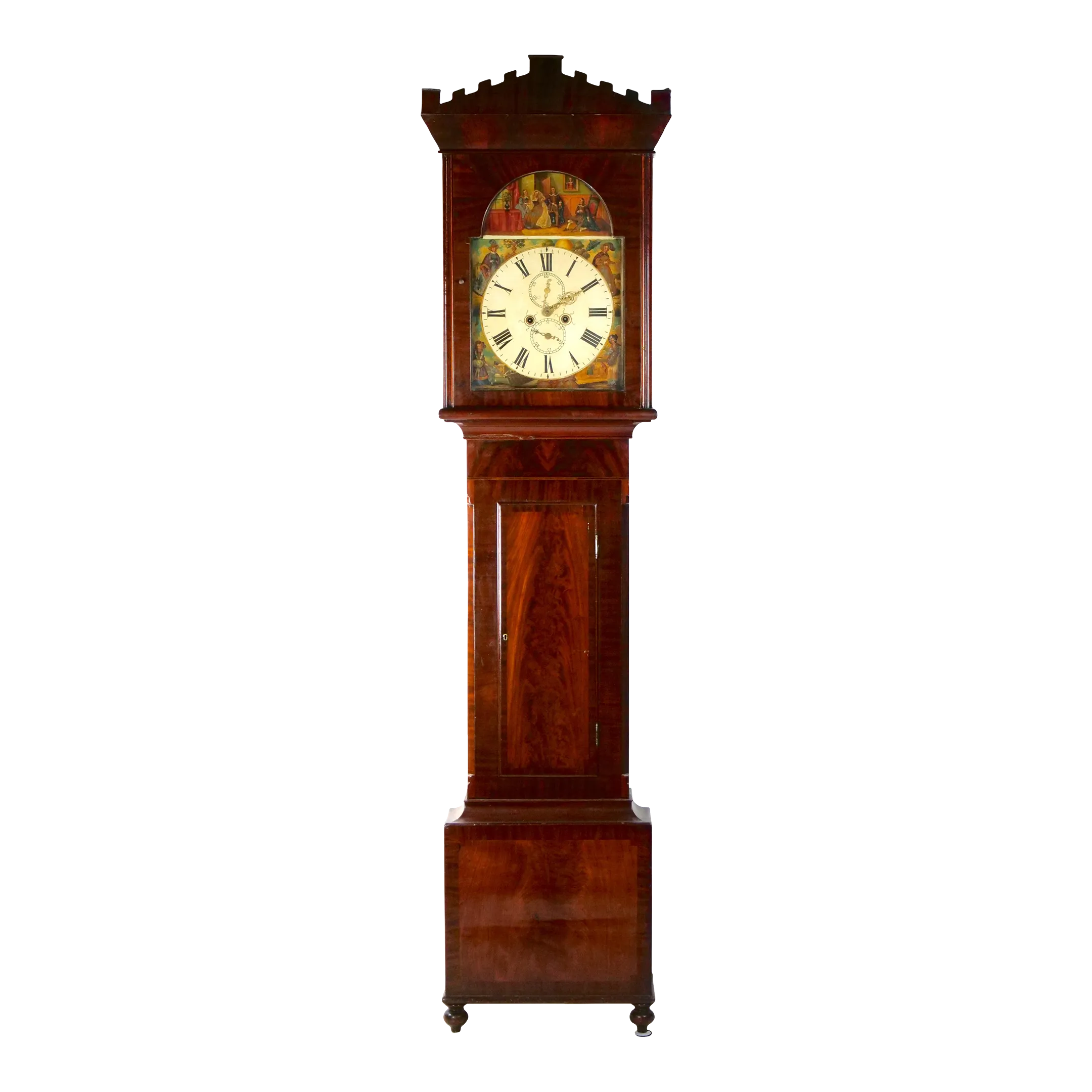 Antique Mahogany Wood Longcase Clock "William Fullerton" | Chairish