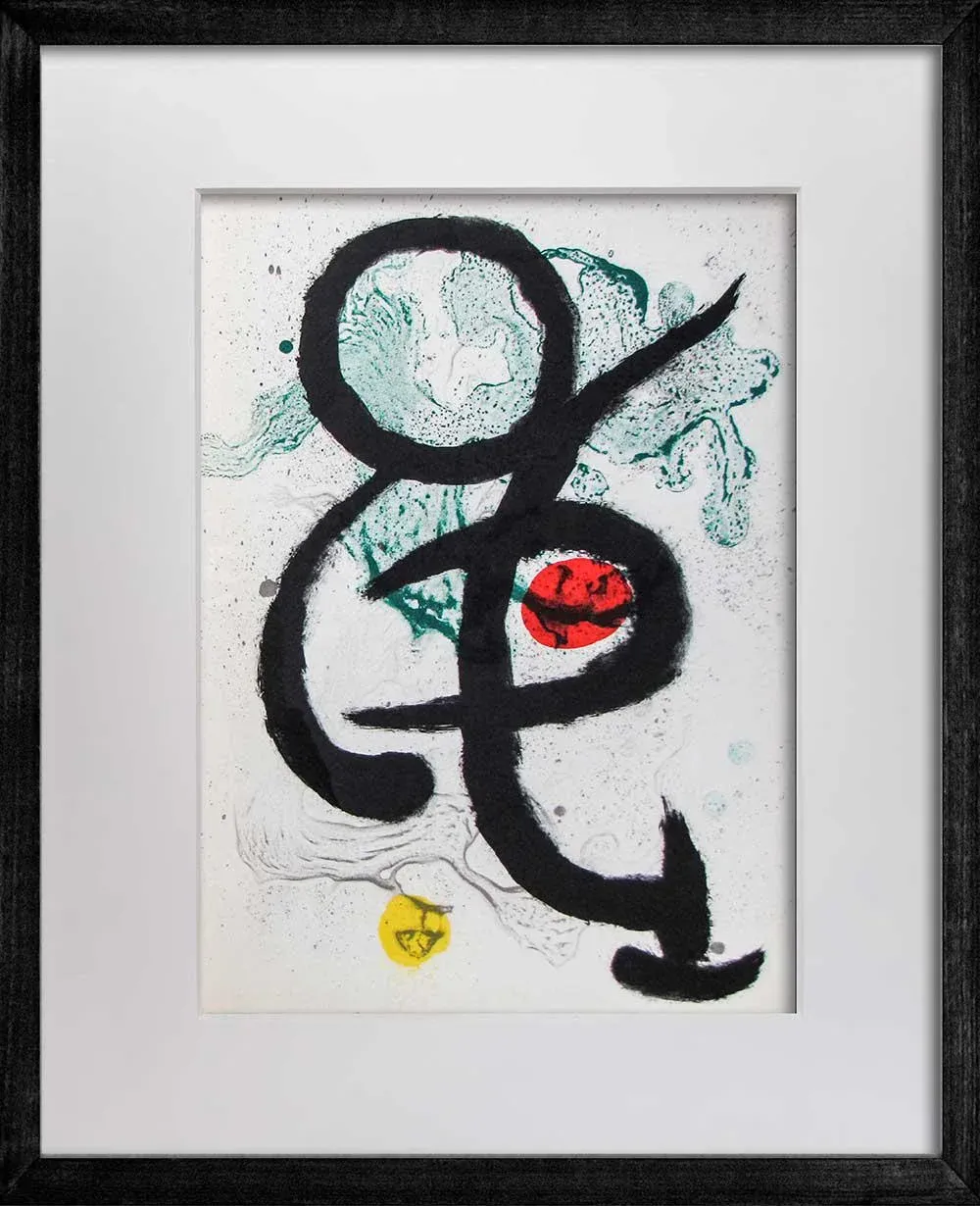 Joan Miro Original Color Lithograph, Cat. Ref (C83) 1963 W/Custom Frame ...