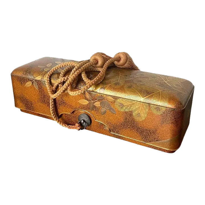 Japanese Lacquer Maki-E Scroll Box Fubako by Kansonsai Edo Period ...