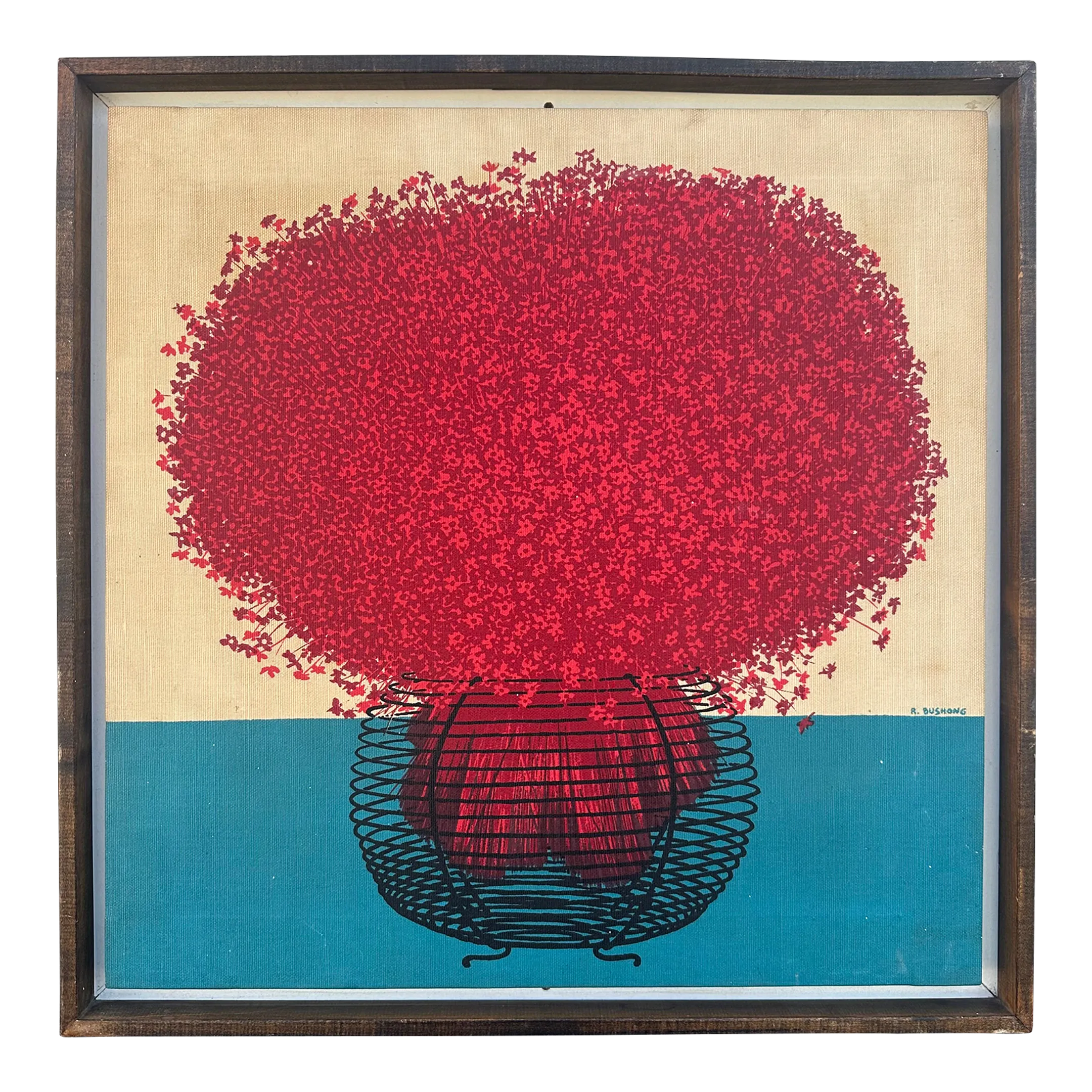 Robert Bushong for Tom Tru Studios Mid-Century Serigraph on Canvas ...