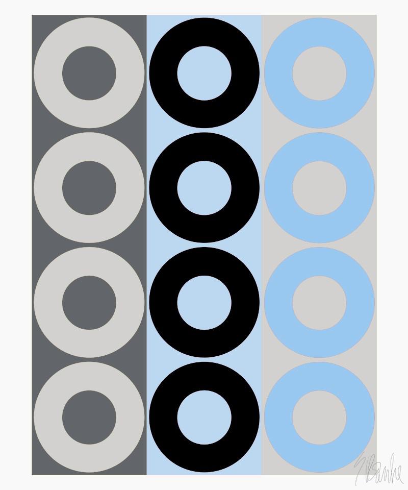 "Blue Color Harmony" Fine Art Print 45" X 55" by Liz Roache | Chairish