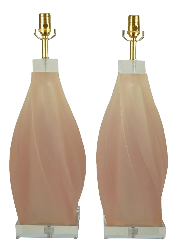 Paolo Gucci Vintage Italian Lamps Pink | Chairish