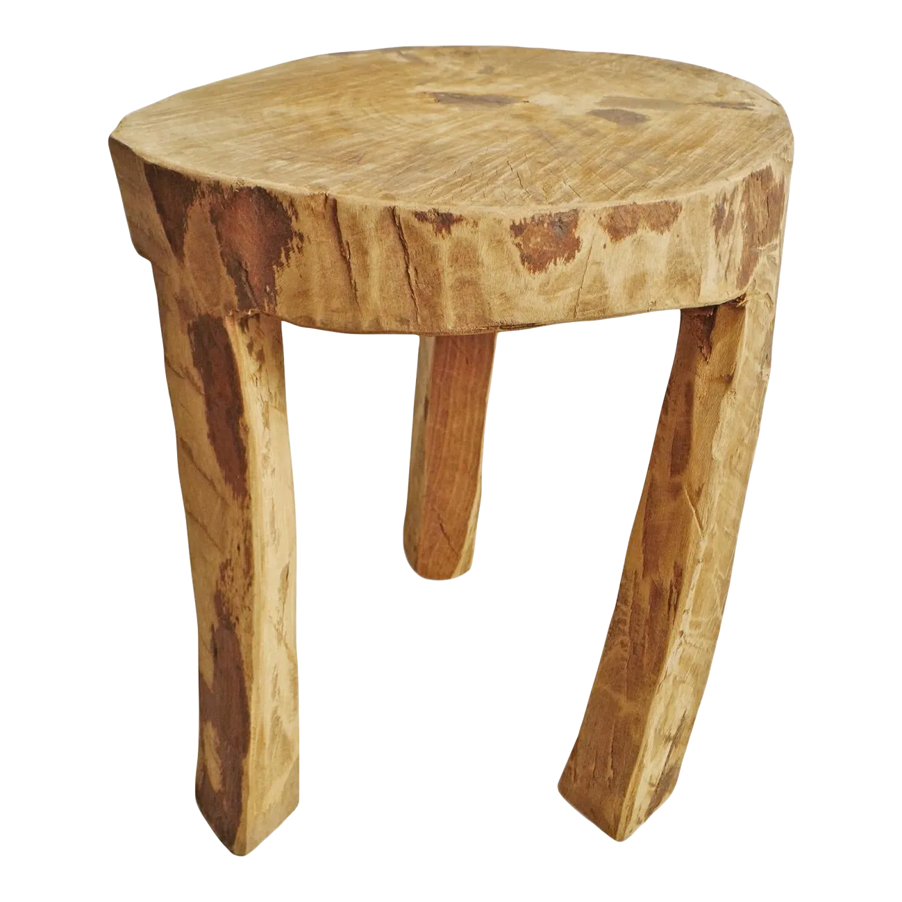 Contemporary Rustic Naga Three Leg Wood Table | Chairish