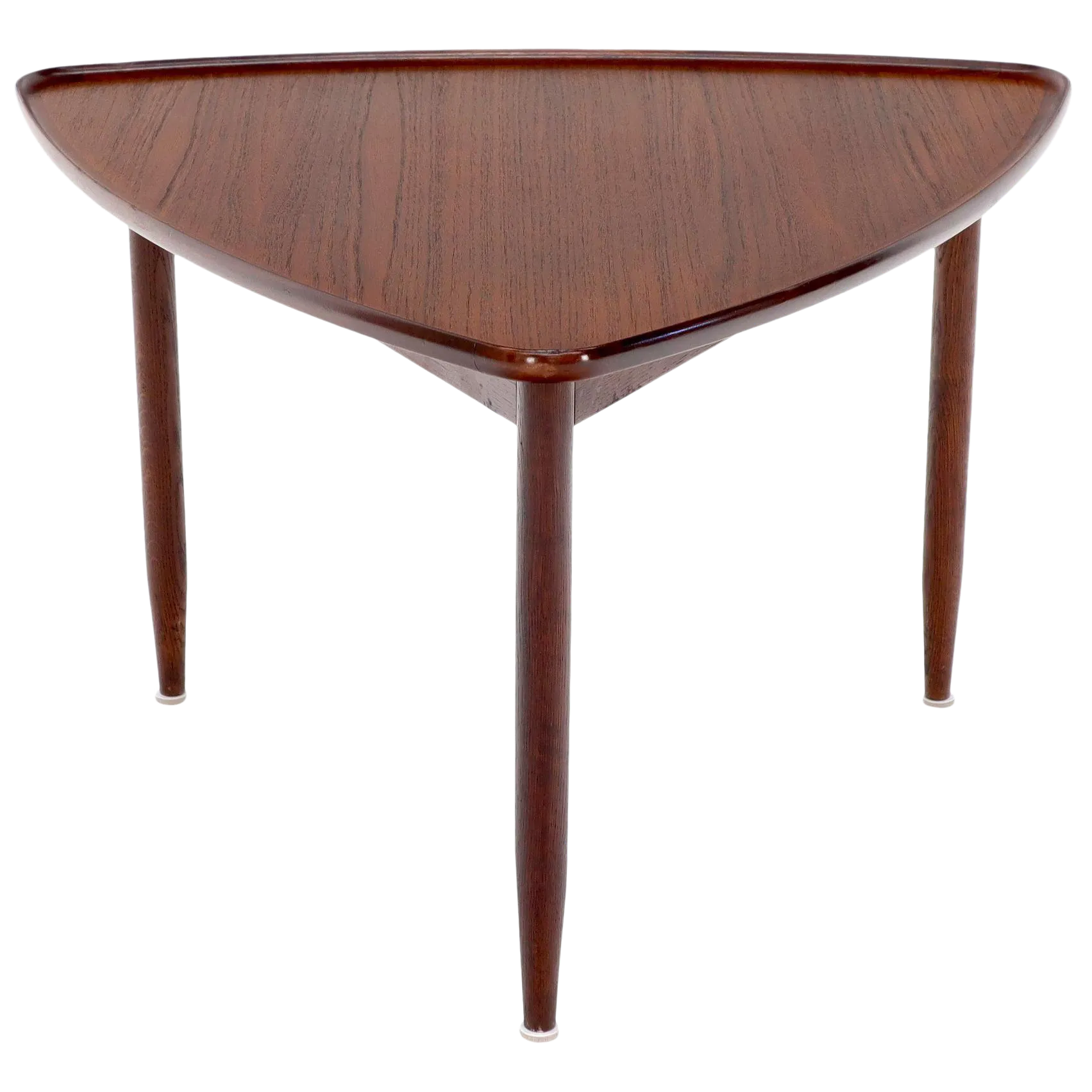 Rounded triangle Shape Teak Danish Modern Side Occasional Table Stand ...