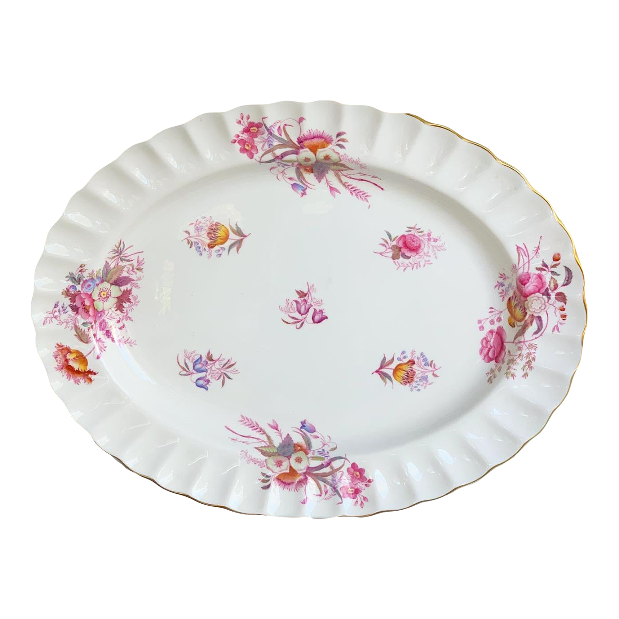 1960s Spode Copeland Meadowbrook, Oval Serving Platter | Chairish