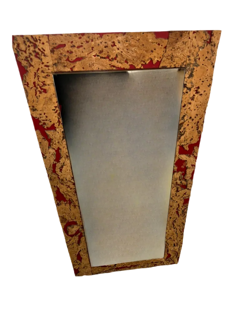 Vintage Mirror with Cork Frame | Chairish