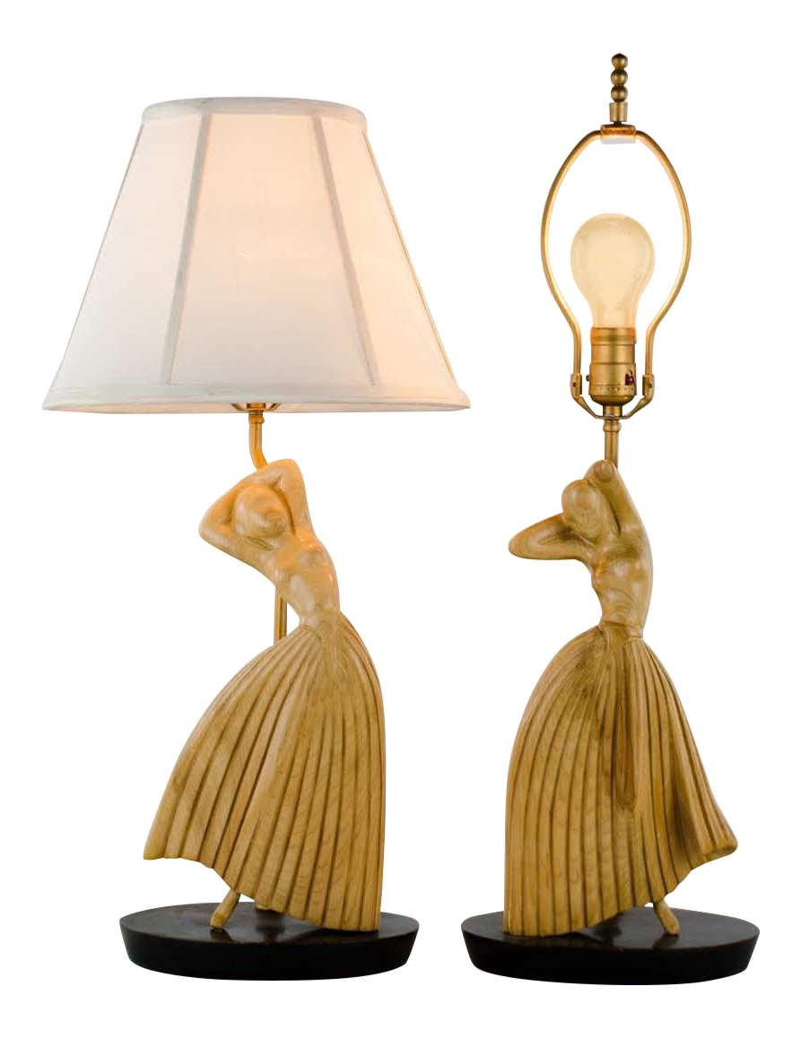 Modernistic Female Sculpture Table Lamps - a Pair | Chairish