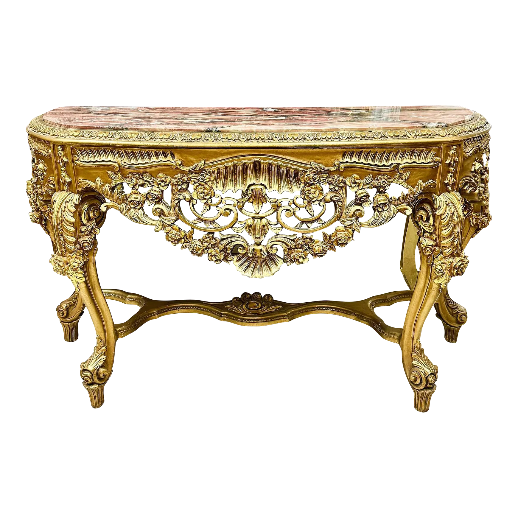 French Style Console Marble Topped | Chairish