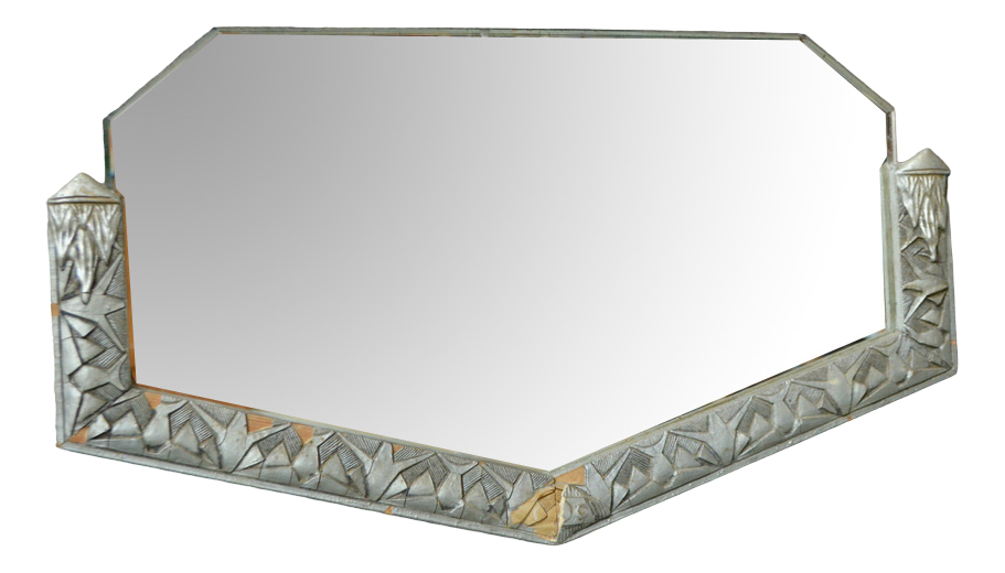 Art Deco Silver Mirror, 1930s | Chairish