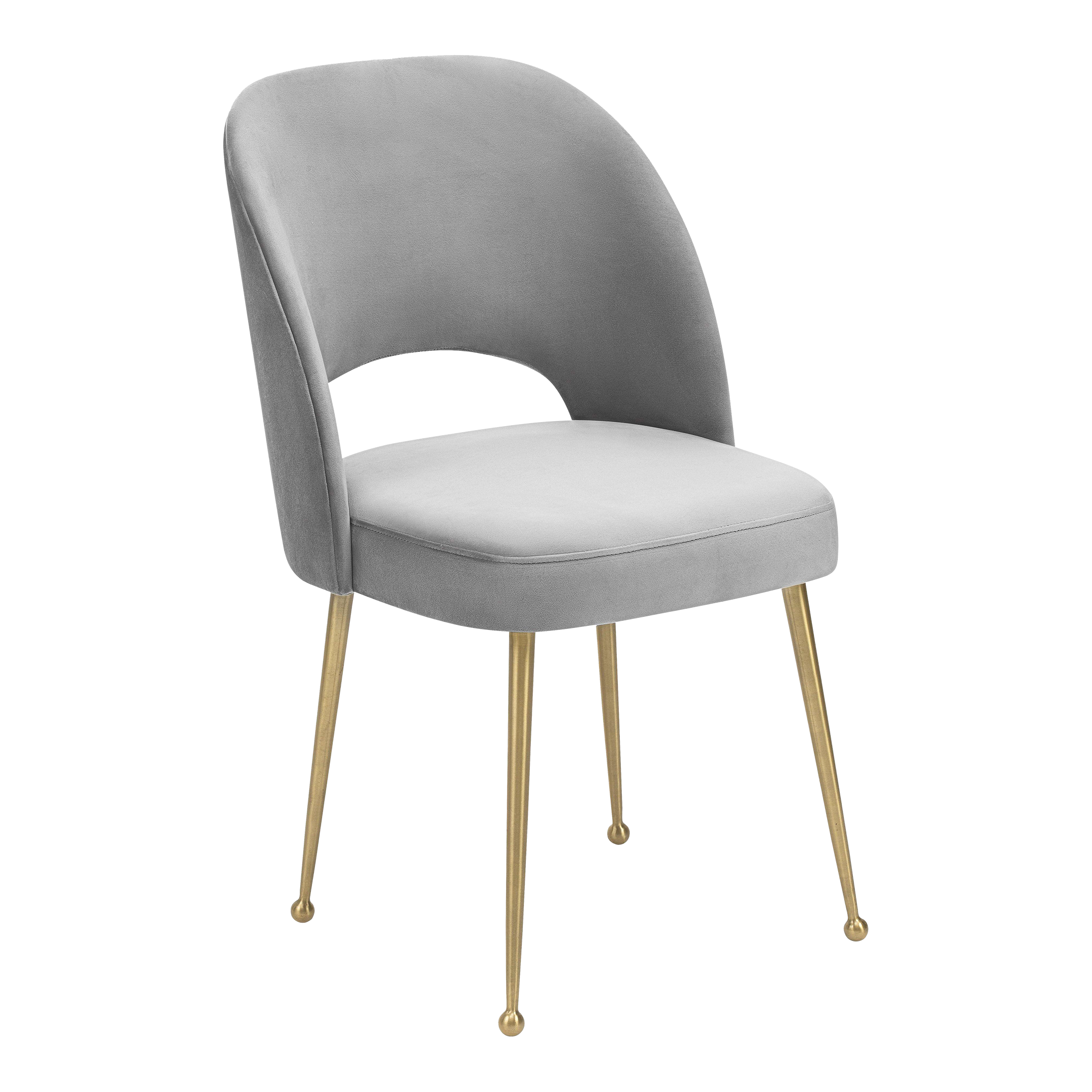 Swell Light Grey Velvet Chair | Chairish